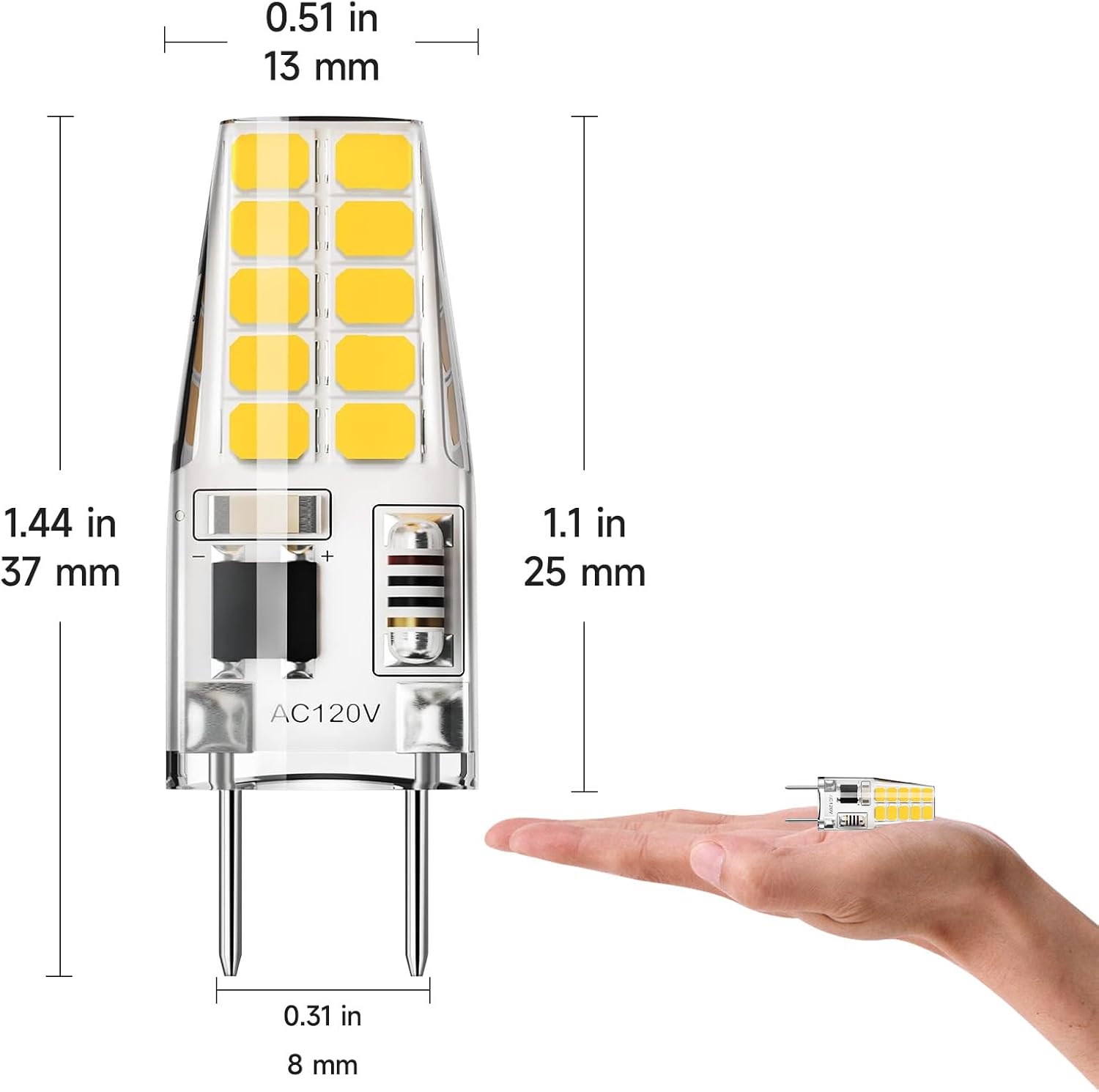 SHINESTAR 12 Pack G8 LED Bulb 20W 120V T4 Bulb 3000K Warm White ...