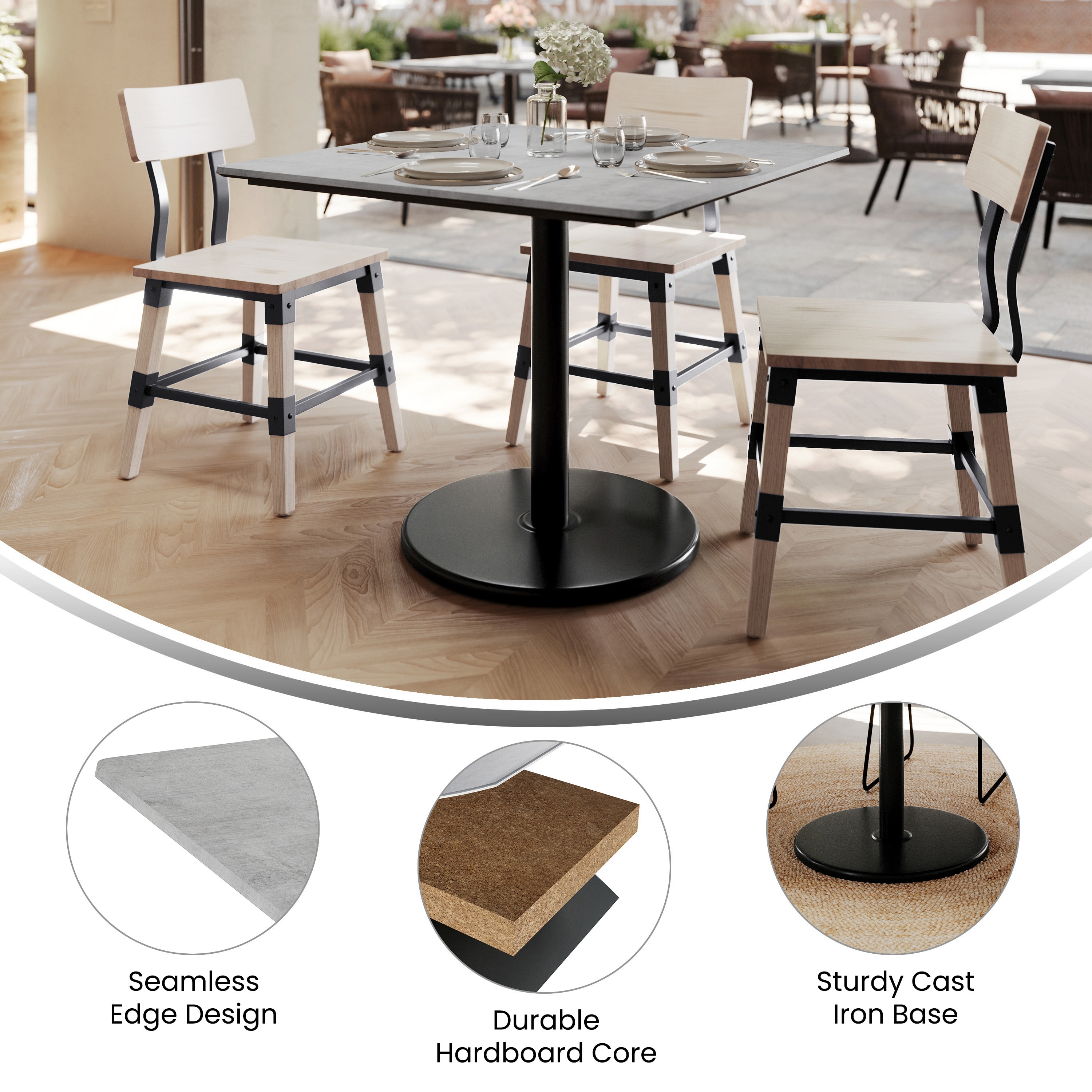 Flash Furniture TopGuard 36-in Square Tabletop- Seamless Surface ...