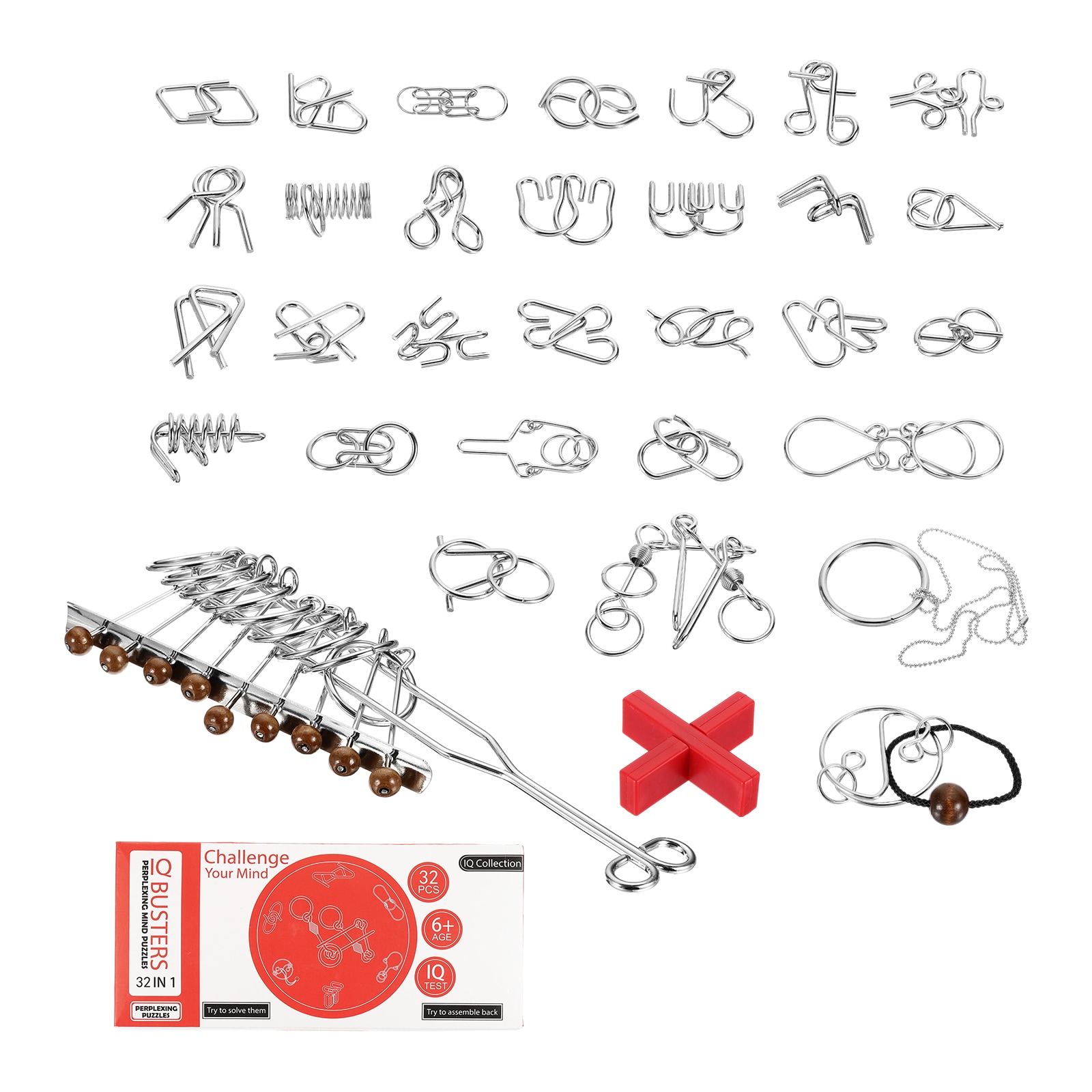 Unique Bargains Metal Puzzle Rings Classical Metal Wire Puzzle Set ...