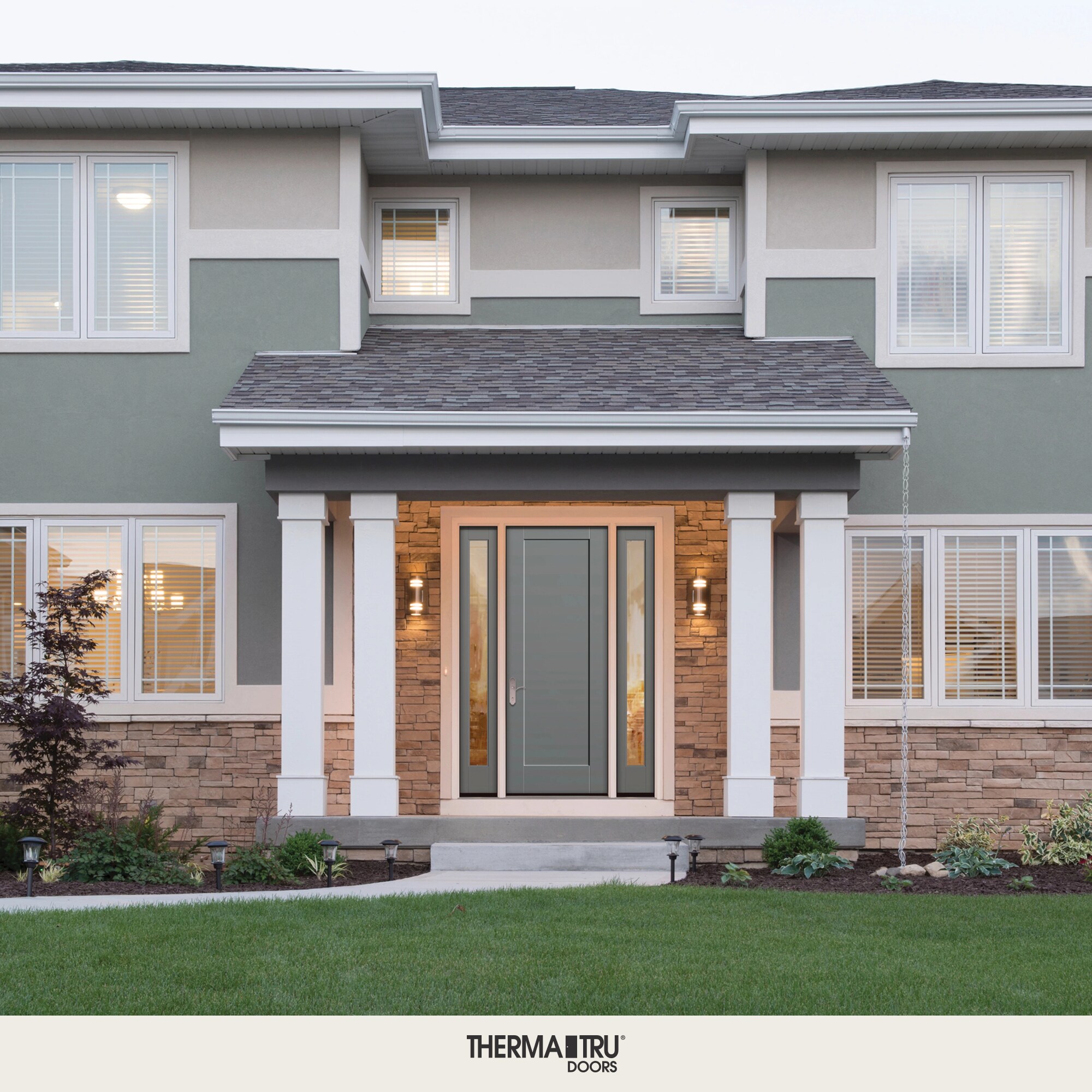 Therma-Tru 36-in x 96-in x 4-9/16-in Fiberglass Right-hand inswing ...