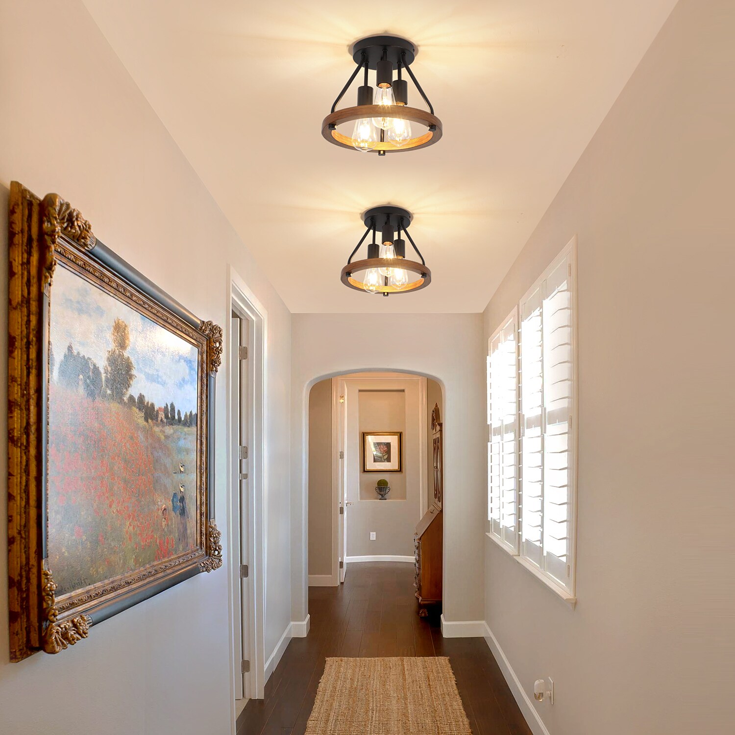 ZSMIHDOH 11.8-in brown Metal Ceiling Light Mount in the Ceiling Light ...