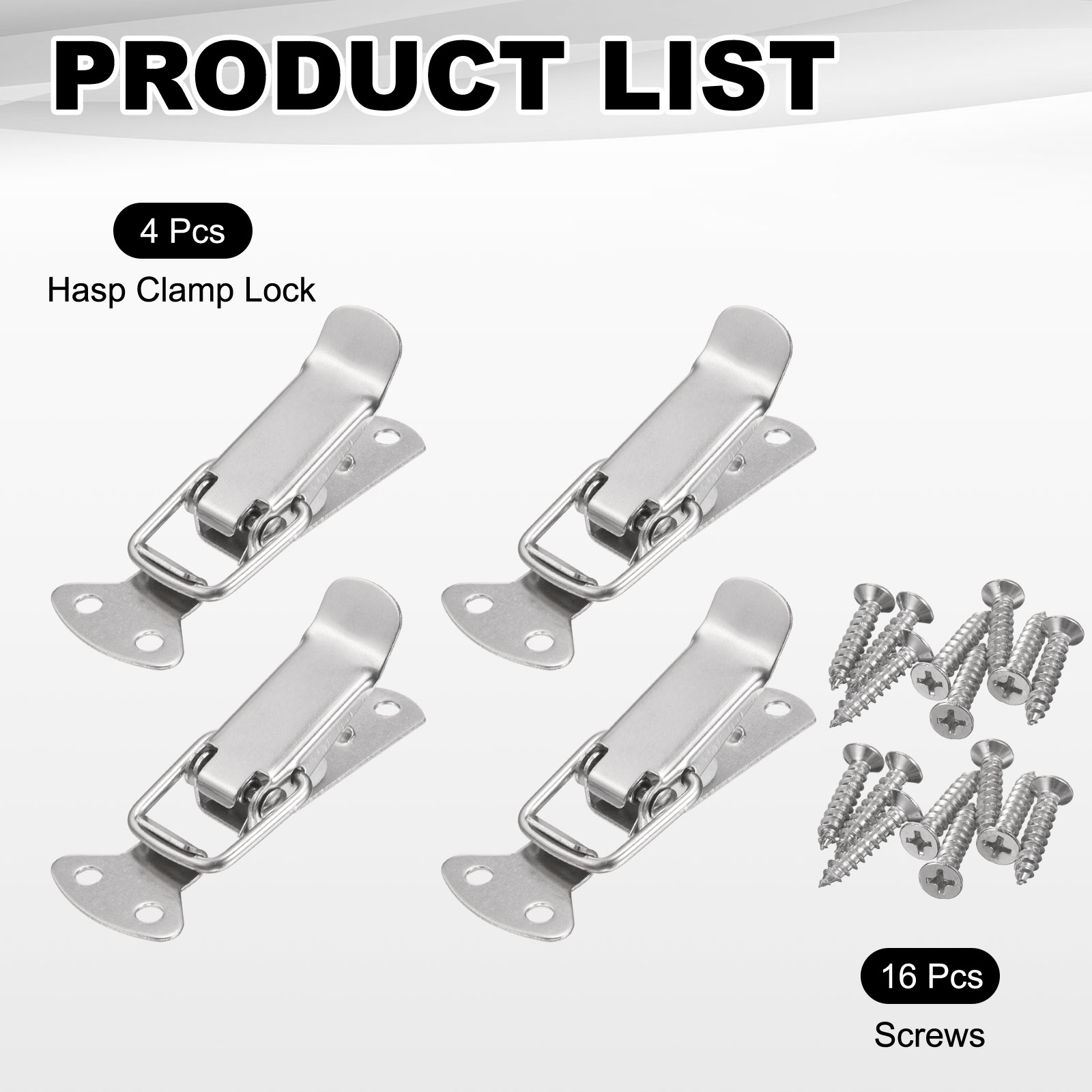 PATIKIL 4pcs Stainless Steel Spring Loaded Toggle Latch 2.3 Inch Tool ...