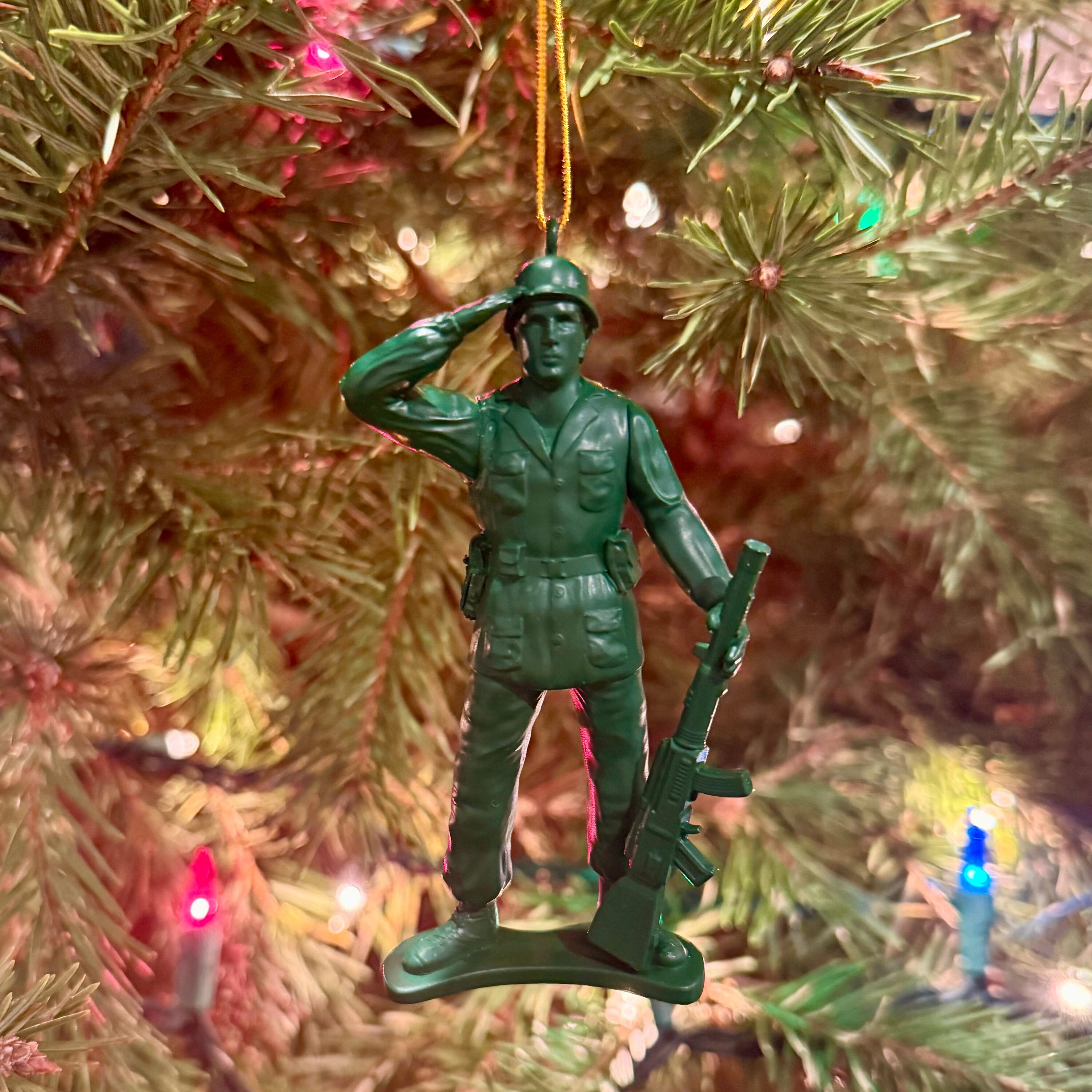 Tree Buddees Green Toy Soldier Christmas Ornament Vintage Army Man in ...