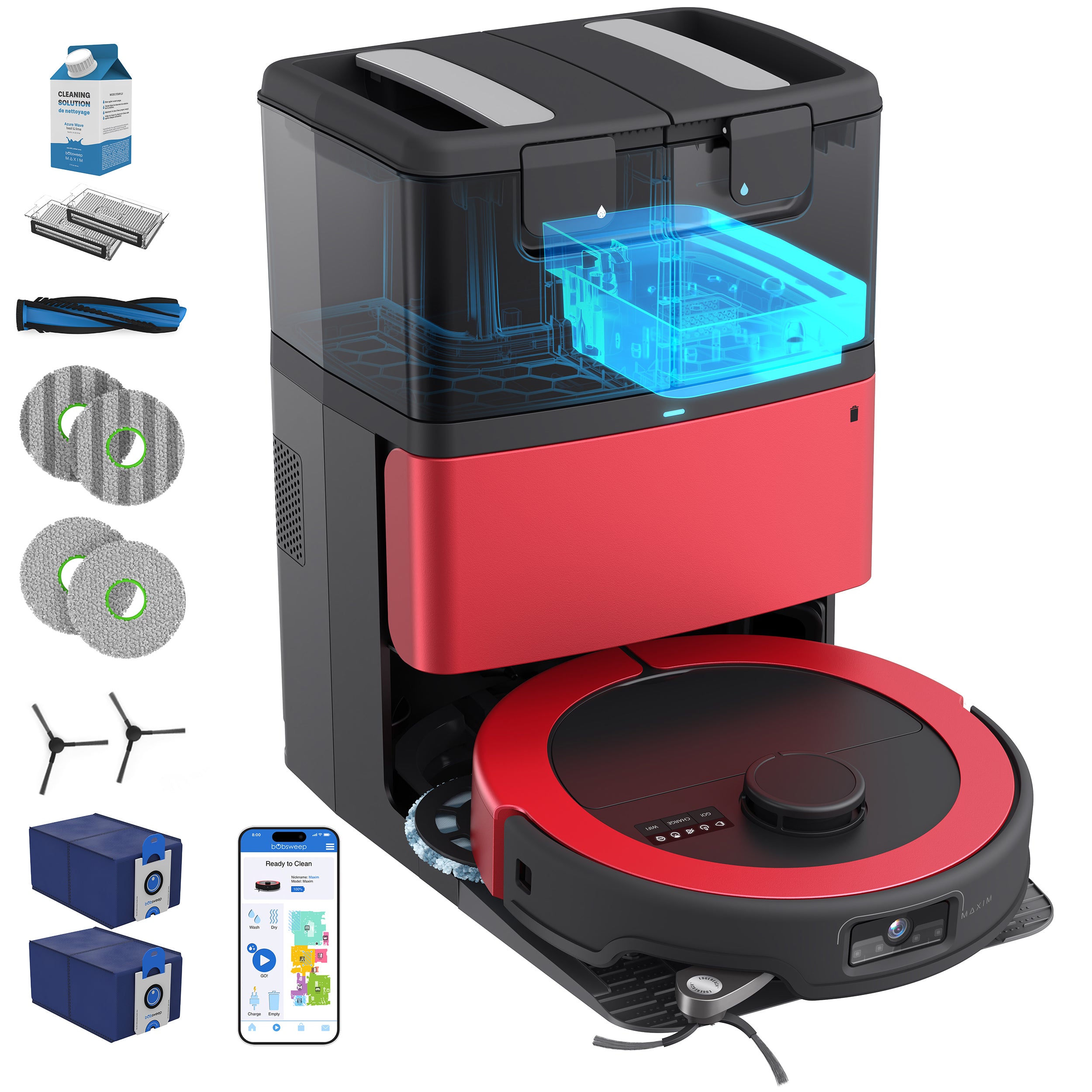 bObsweep Maxim All-in-one Robot Vacuum with 22 kPa Powerful Suction ...