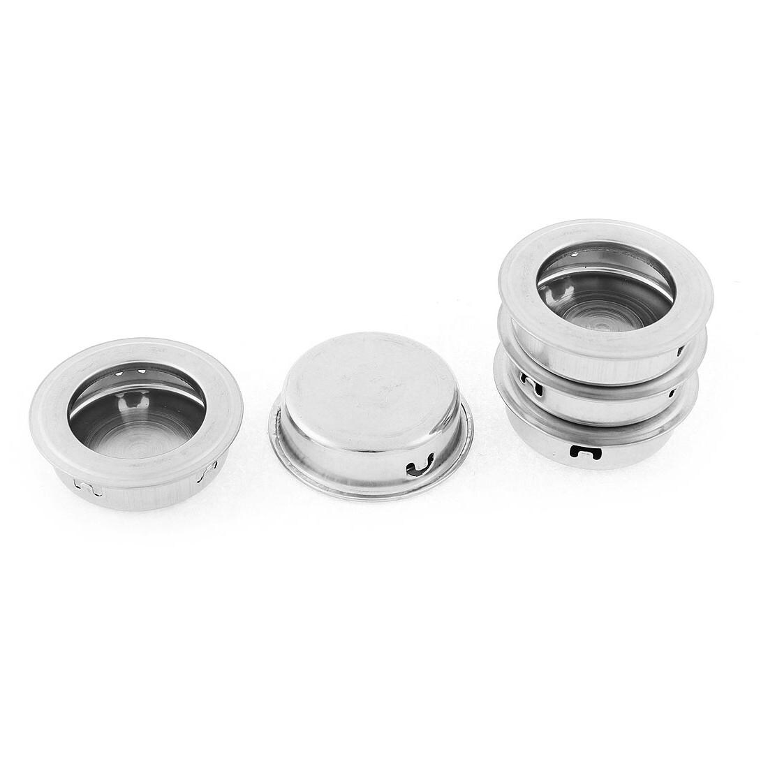 Unique Bargains 5pcs Drawer Stainless Steel Round Flush Recessed Pull ...