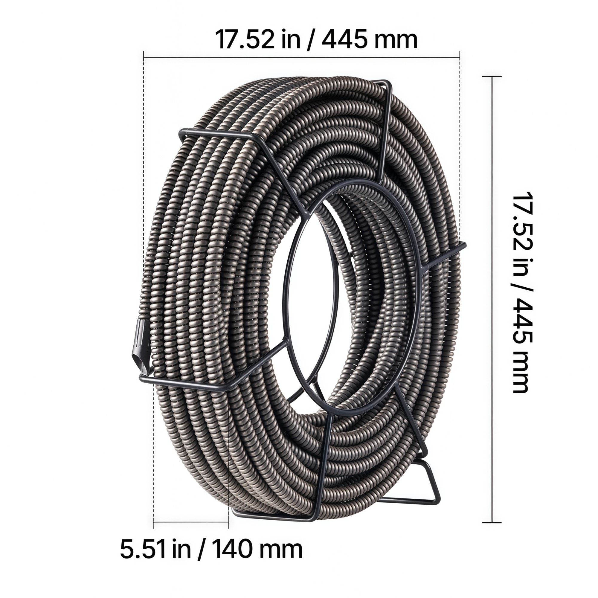 Numhew 100ft L 0.5in W 4-Shape Cutter Solid Core Steel Black Drain ...