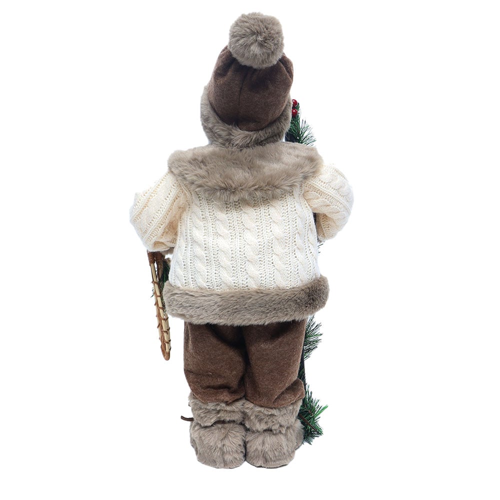 Holiday Living 18-in Lodge Santa with Ski and Basket in the Christmas ...