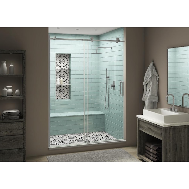 Aston Coraline Xl 44 In To 48 In W X 80 In H Single Frameless Sliding