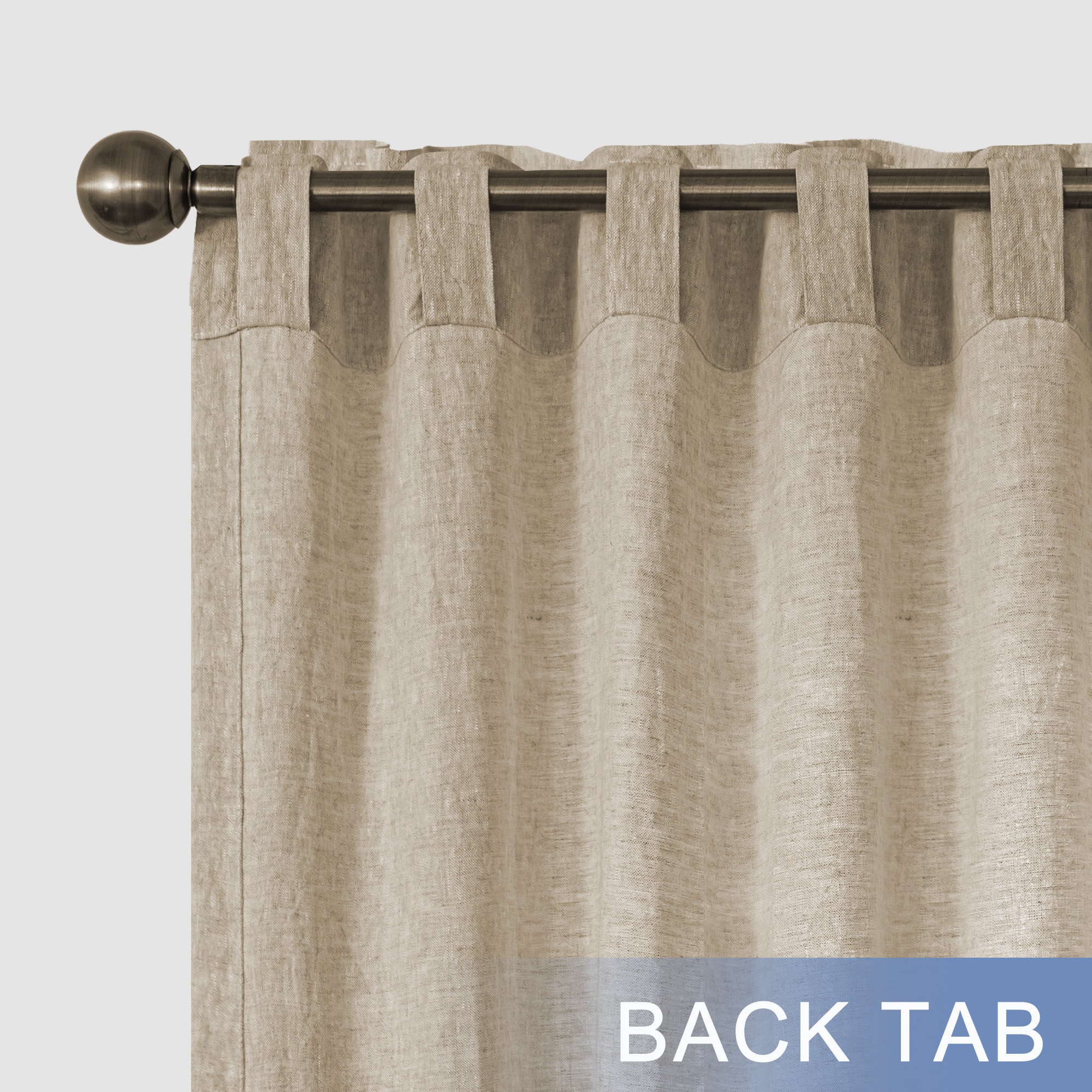 Awesome Home 50-in W x84-in L Beige Linen Room Darkening Back Tab ...
