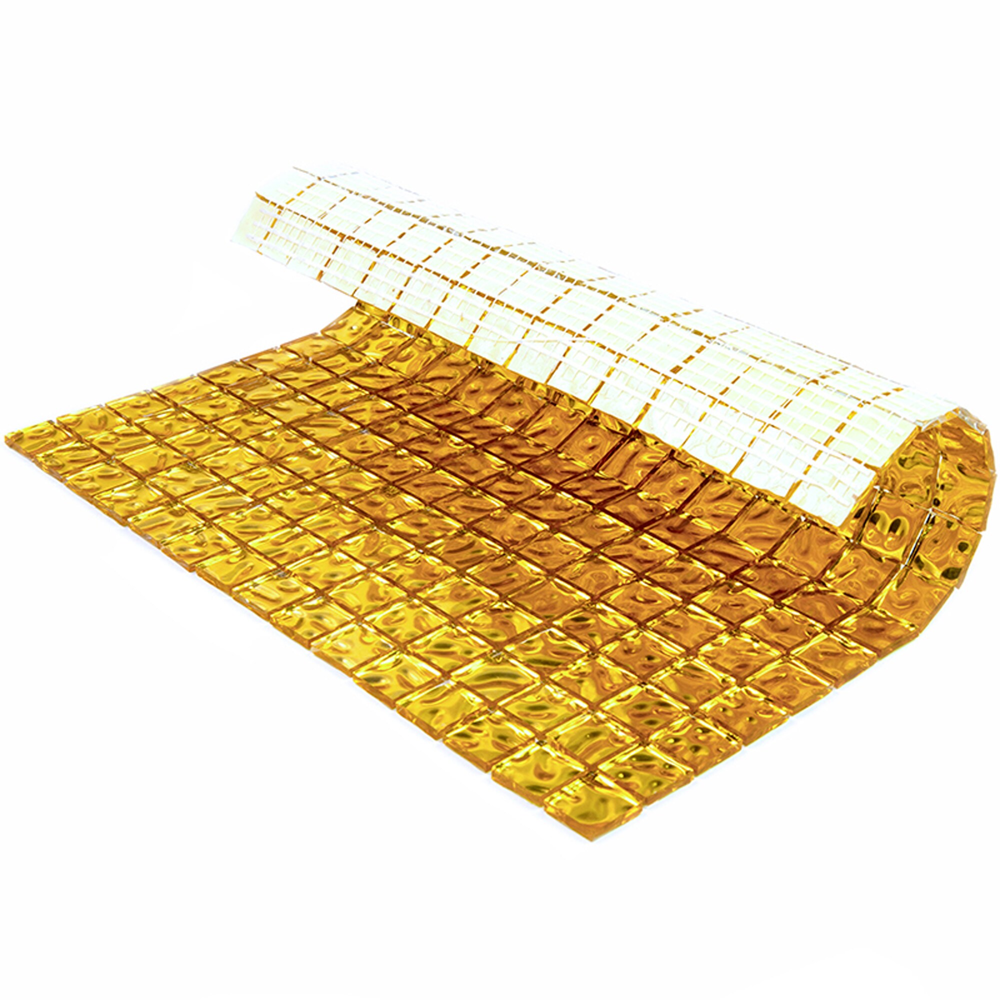 Apollo Tile Altin Shimmer Gold 12-in x 12-in Glossy Glass Uniform ...