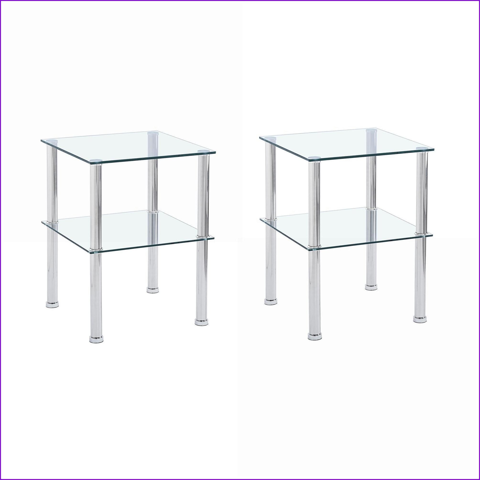 Watnature 2 Tier Clear Tempered Glass Coffee Table Space Saving for ...