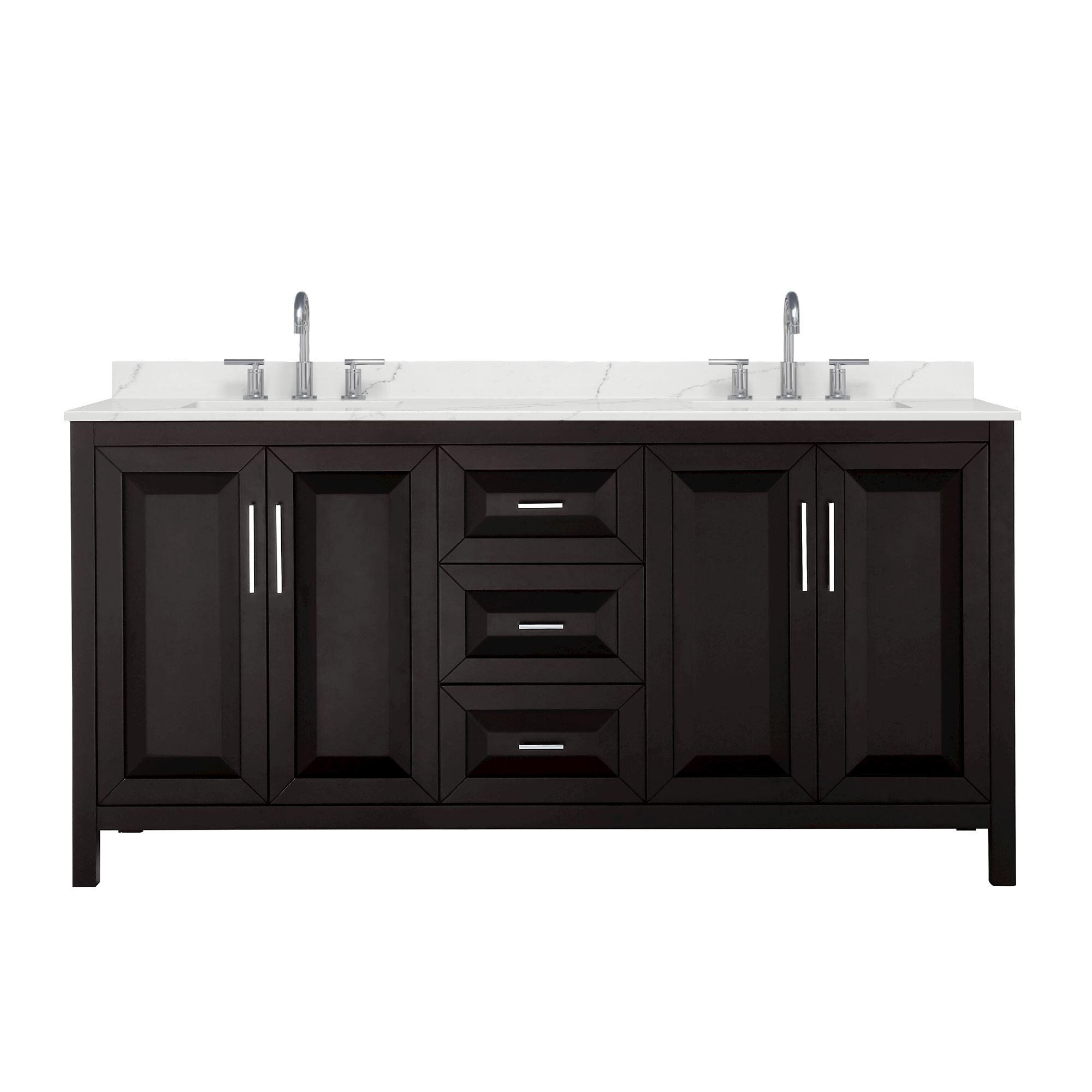 Wyndham Collection Daria 72-in Dark Espresso with Polished Chrome Trim ...