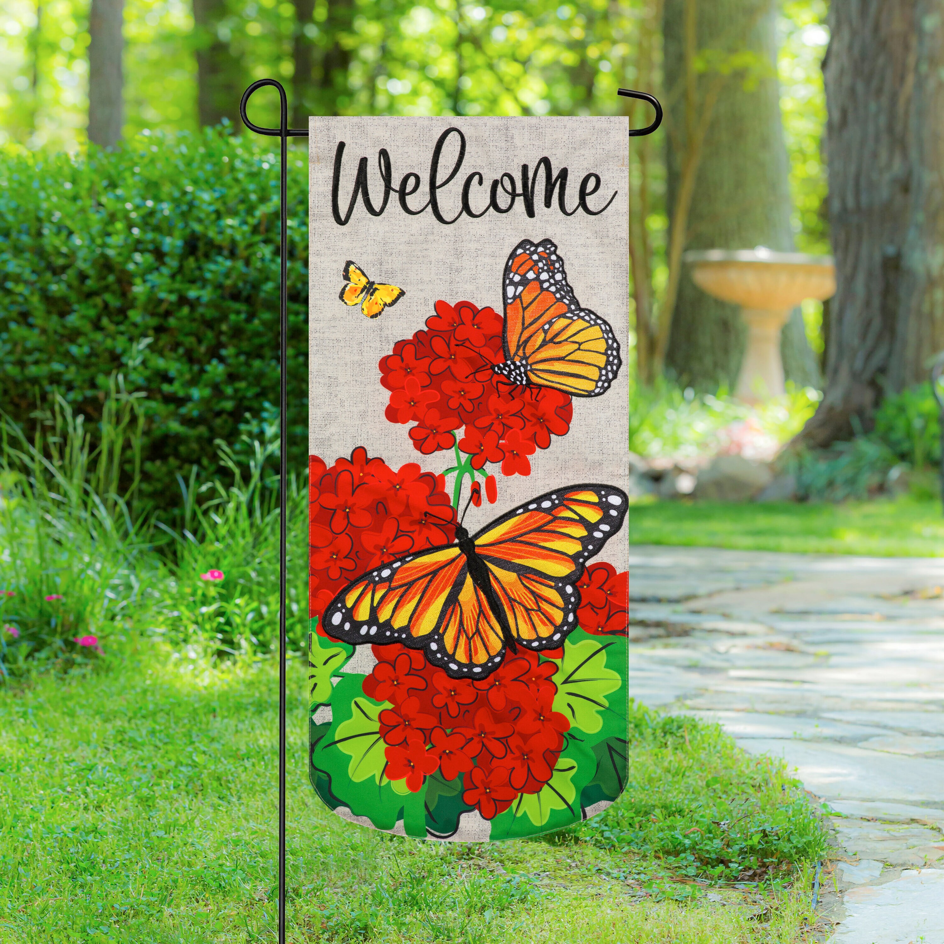 Style Selections Gerinum Butterfly Banner with Stand in the Decorative ...