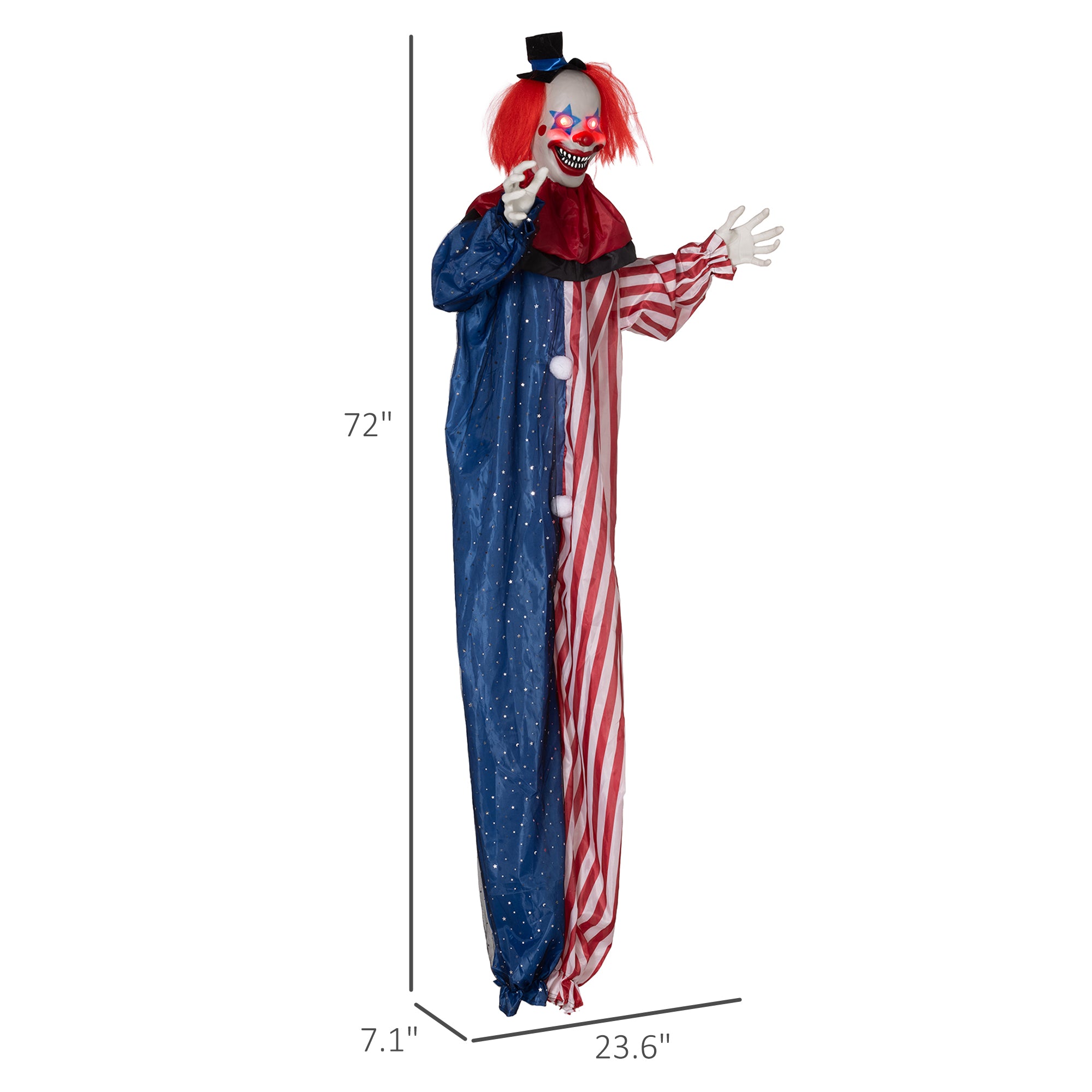 Boyel Living 6 ft. Halloween Animatronic Hanging Talking Clown with ...