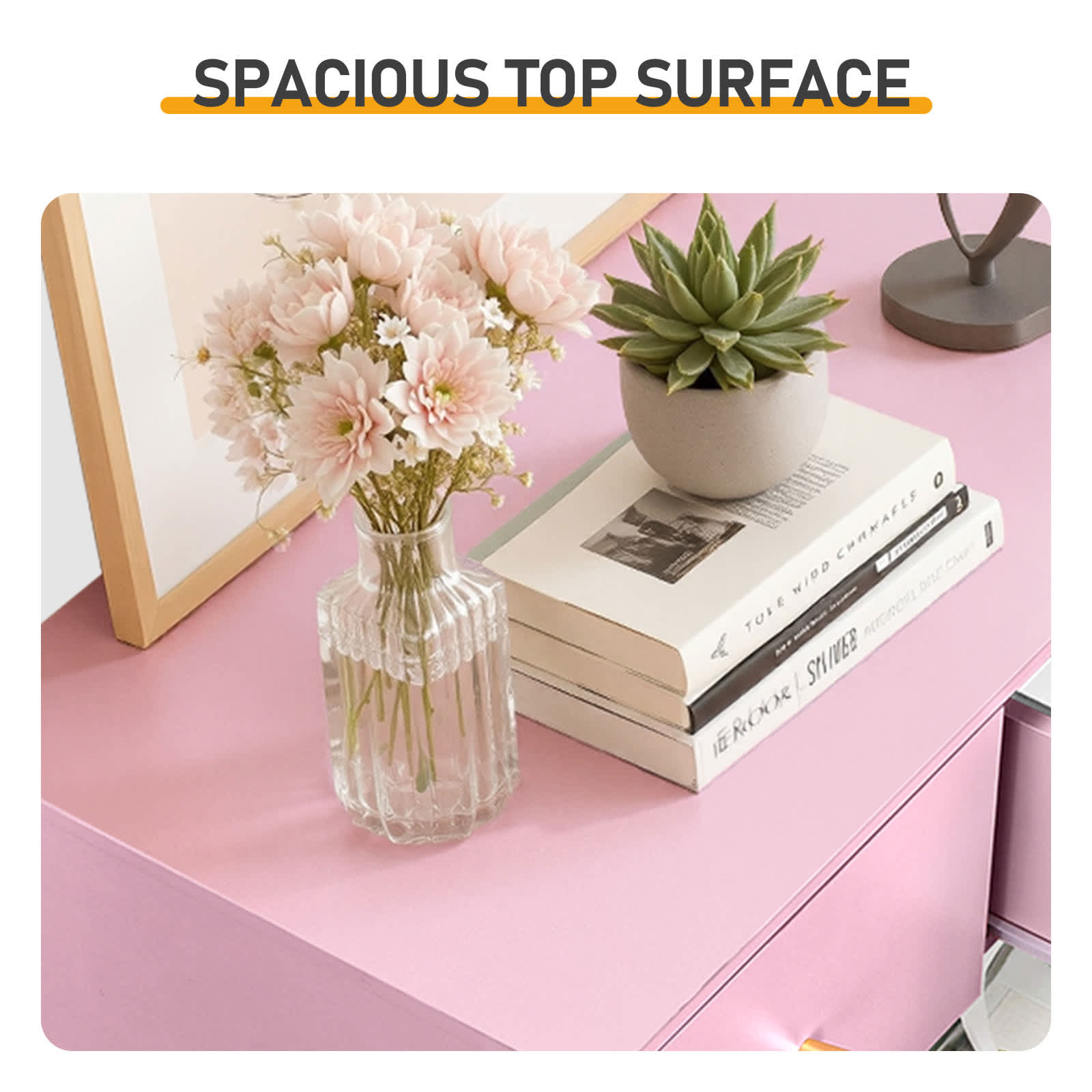 CIPACHO 3+2 Drawer Cabinet - Pink Melamine Veneer Particleboard with ...