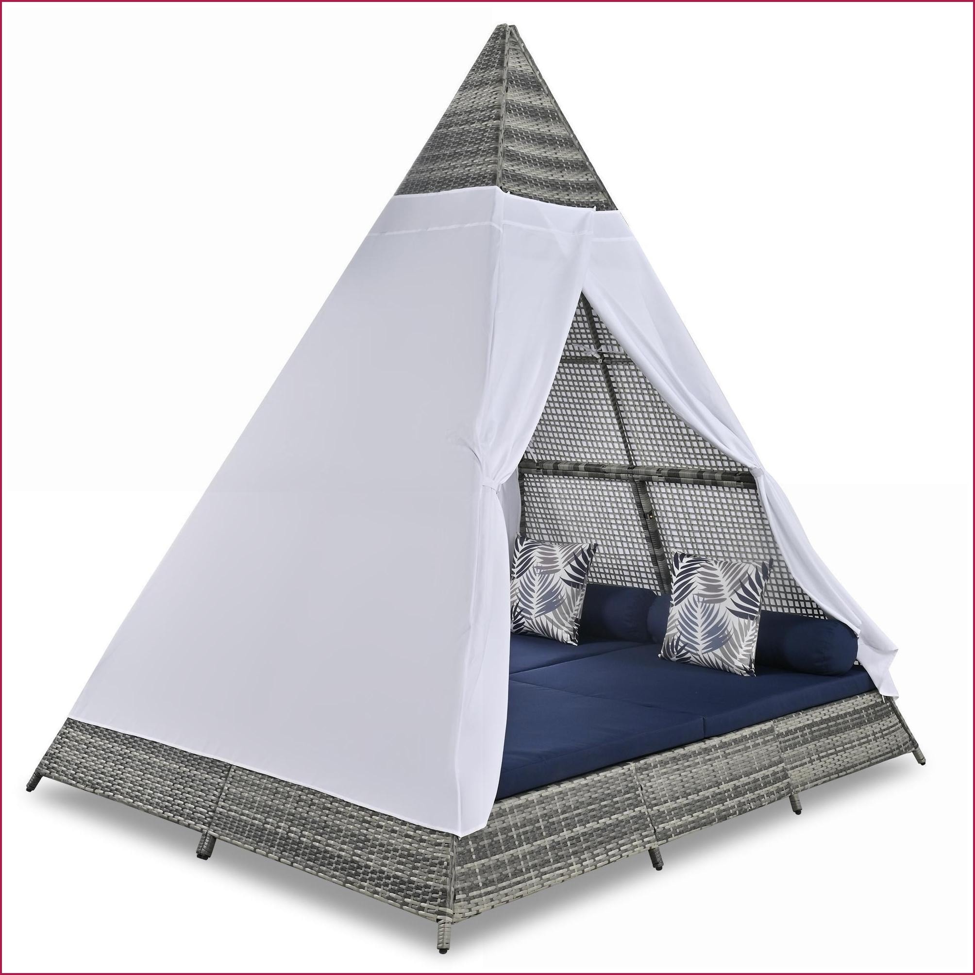 Watnature Outdoor Sunbed 90.5 Pyramid Patio Daybed with Sky Blue ...