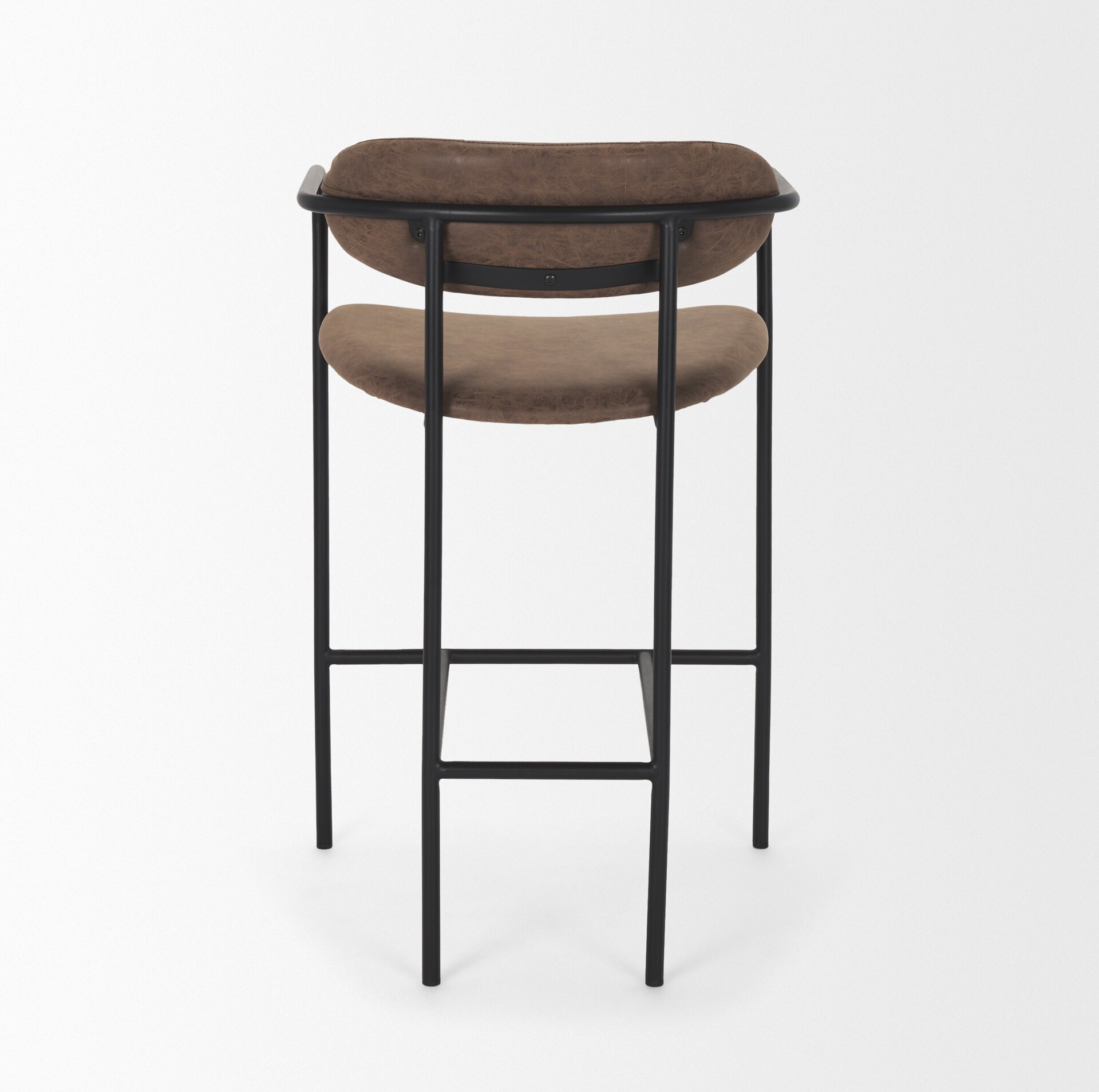 Mercana Brown 26.5-in H Counter height Upholstered Metal Bar Stool in ...