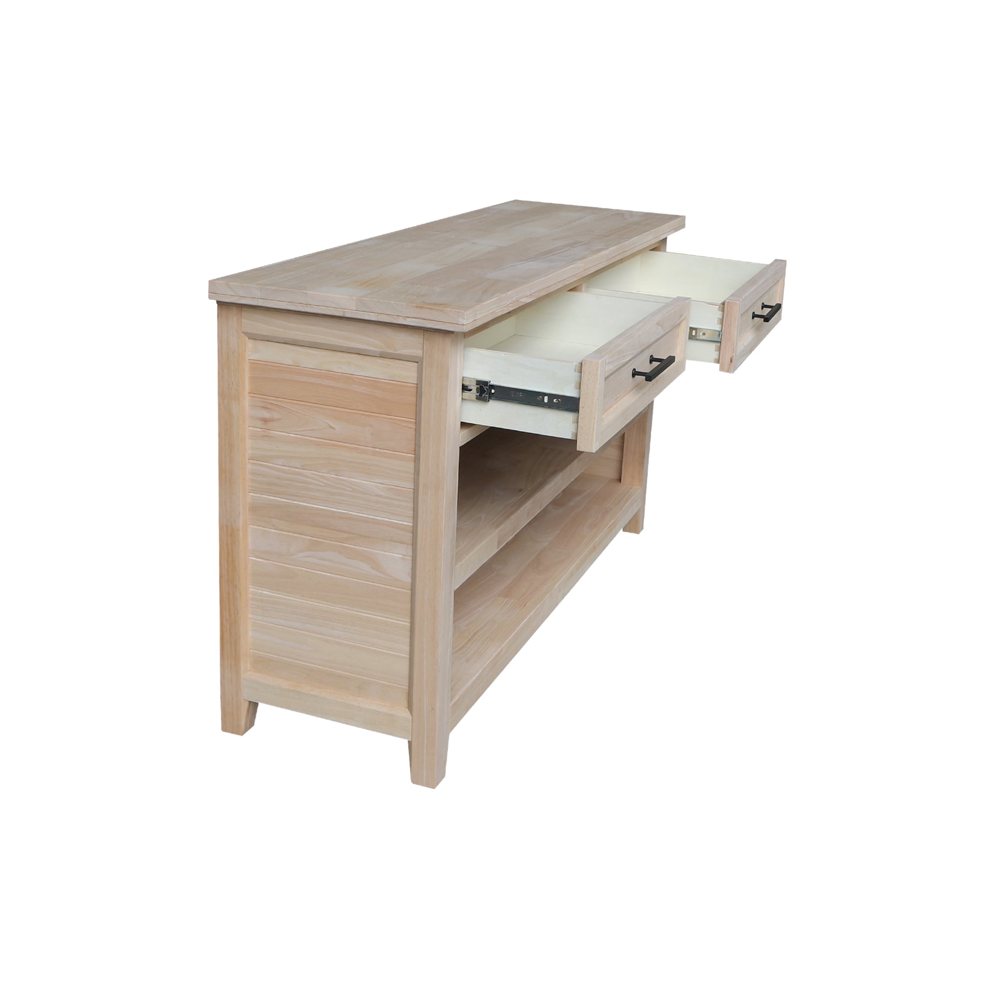 International Concepts Farmhouse Rectangular Wood Unfinished Rubberwood ...