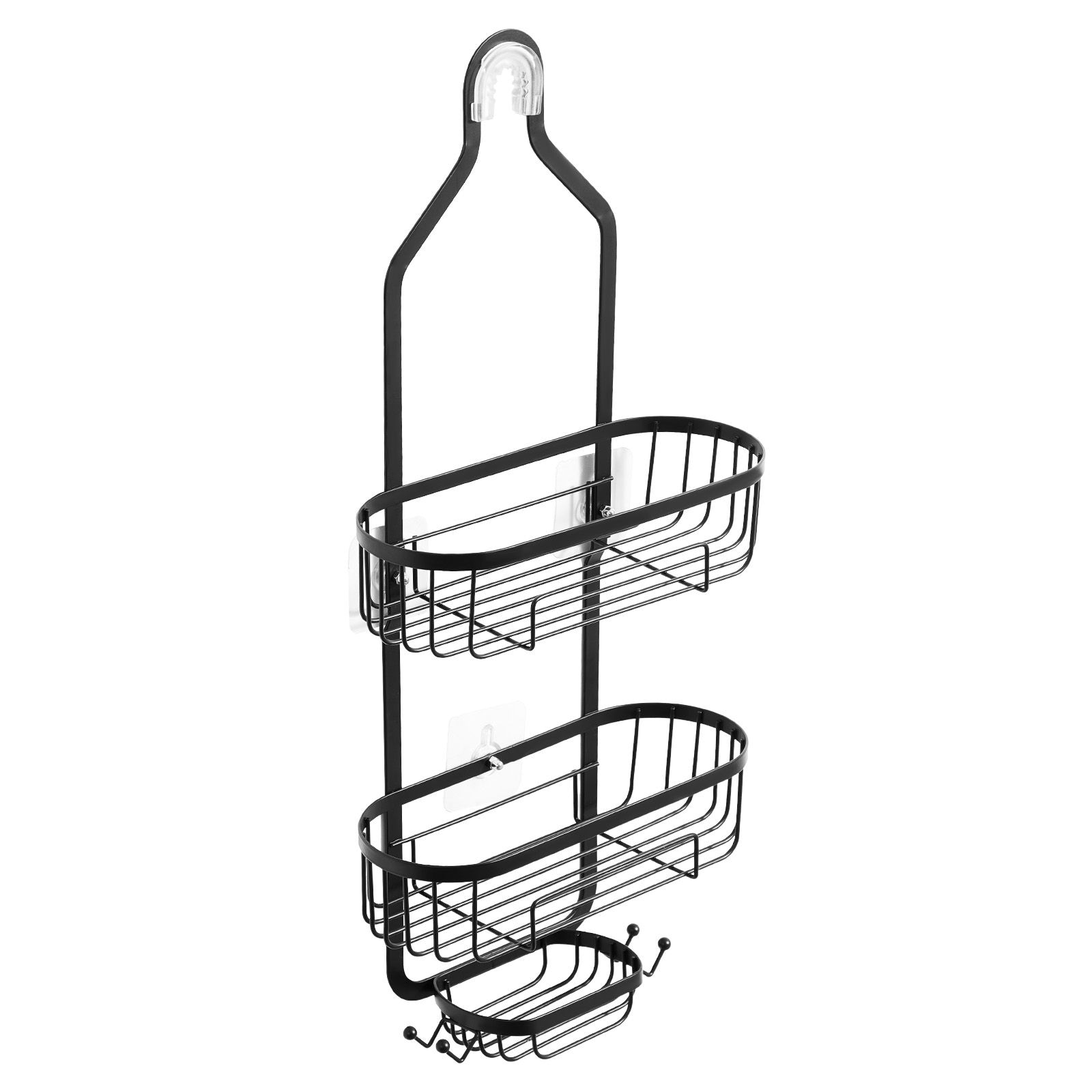 Kitstorack 3-Tier Hanging Shower Caddy with Soap Holder and Hooks Fits ...