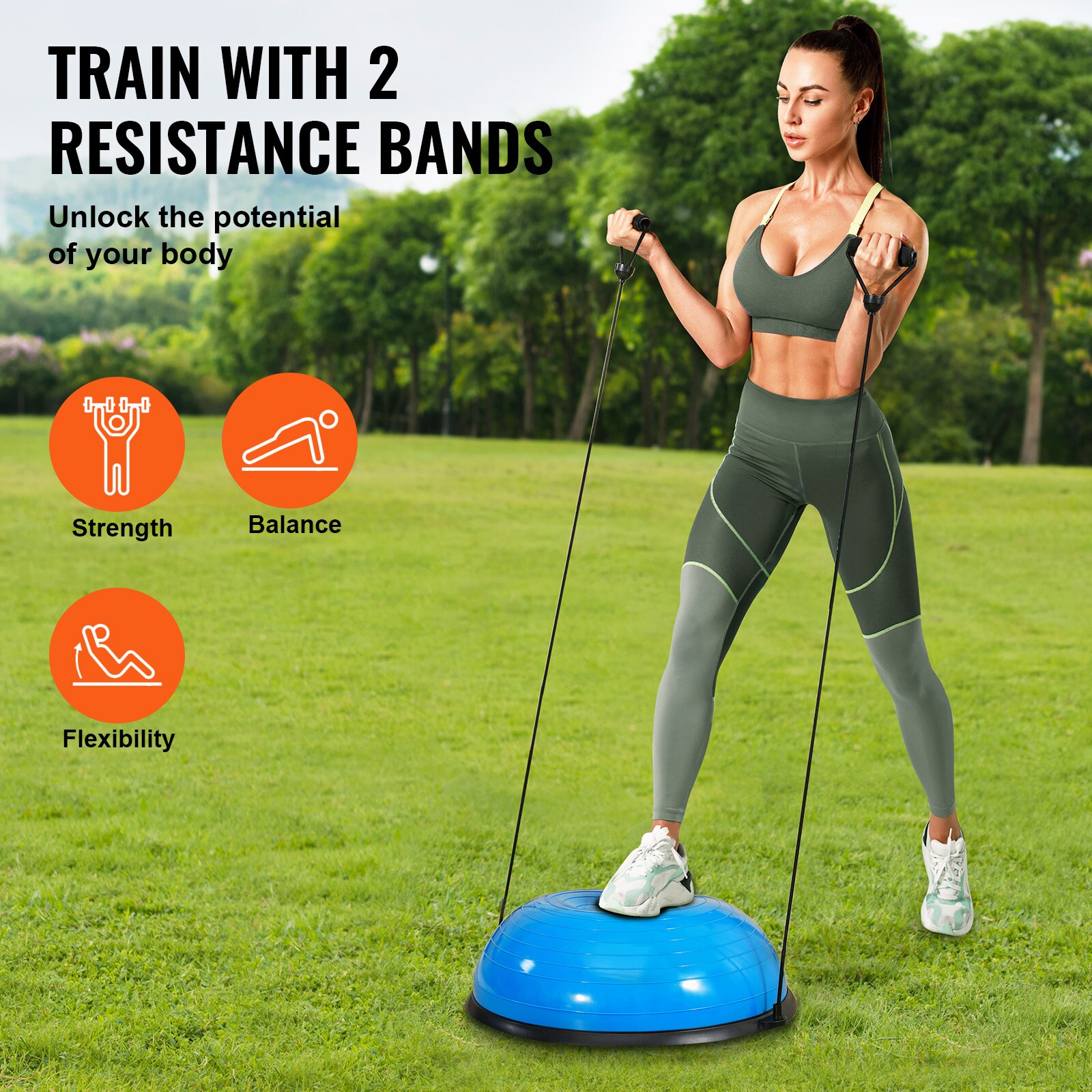 GIVIMO 23-in Half Exercise Ball Trainer with 660-lb Capacity featuring ...