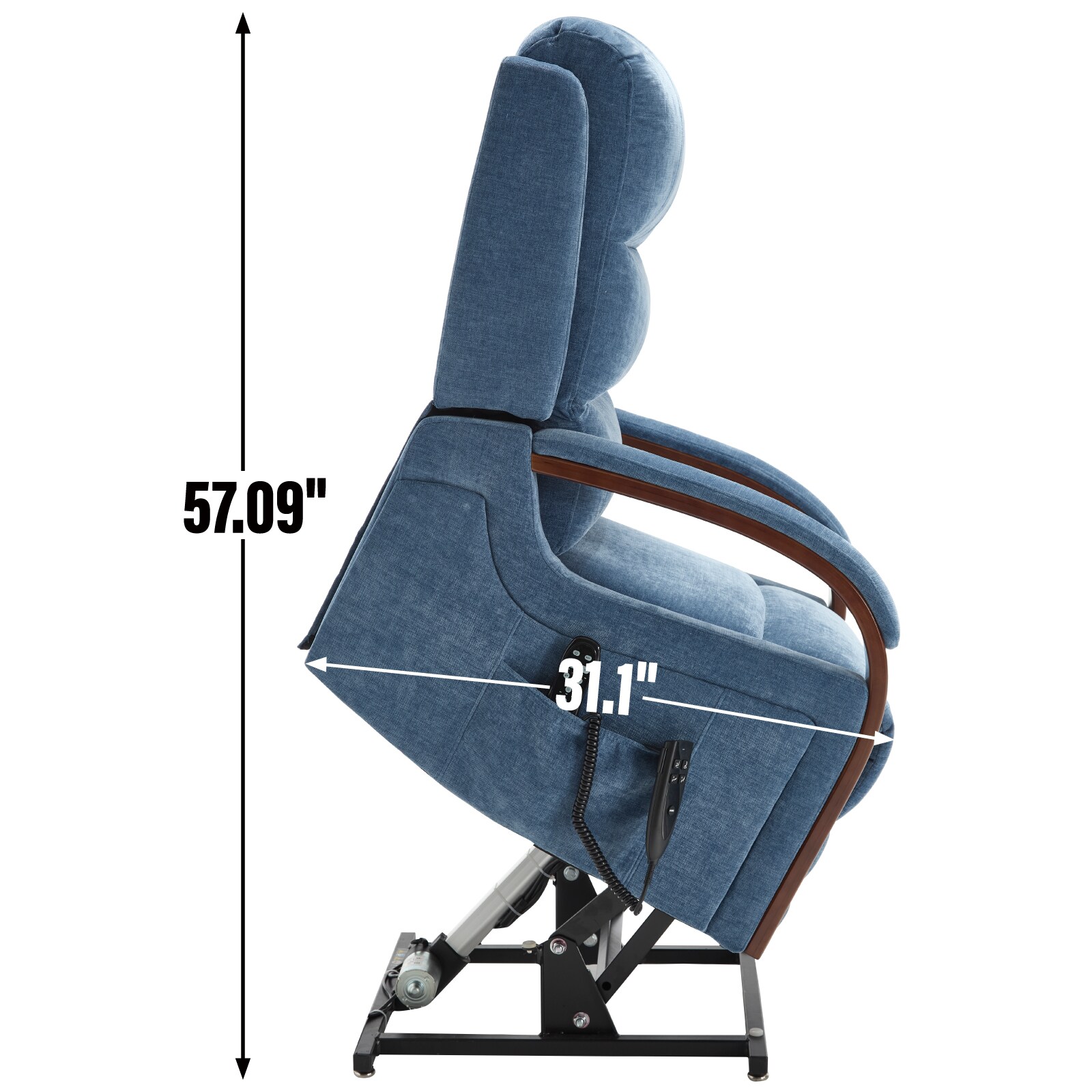 Siavonce Blue Chenille Powered Reclining Massage Chair in the Massage ...