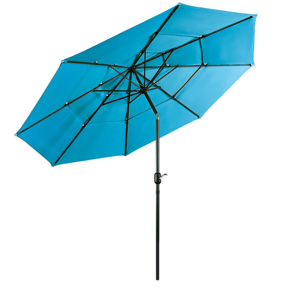 Yaheetech 10ft 3-Tier Vented Patio Umbrella Sky Blue in the Patio ...