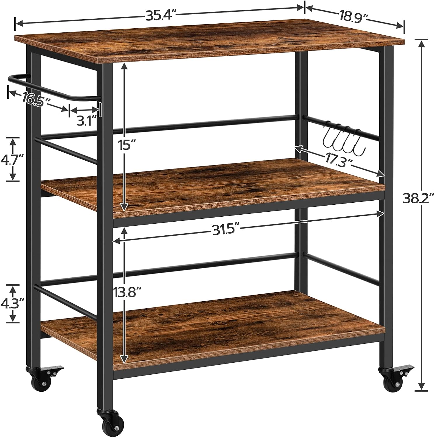LOVMOR Kitchen Island with Storage Industrial Kitchen Counter with ...