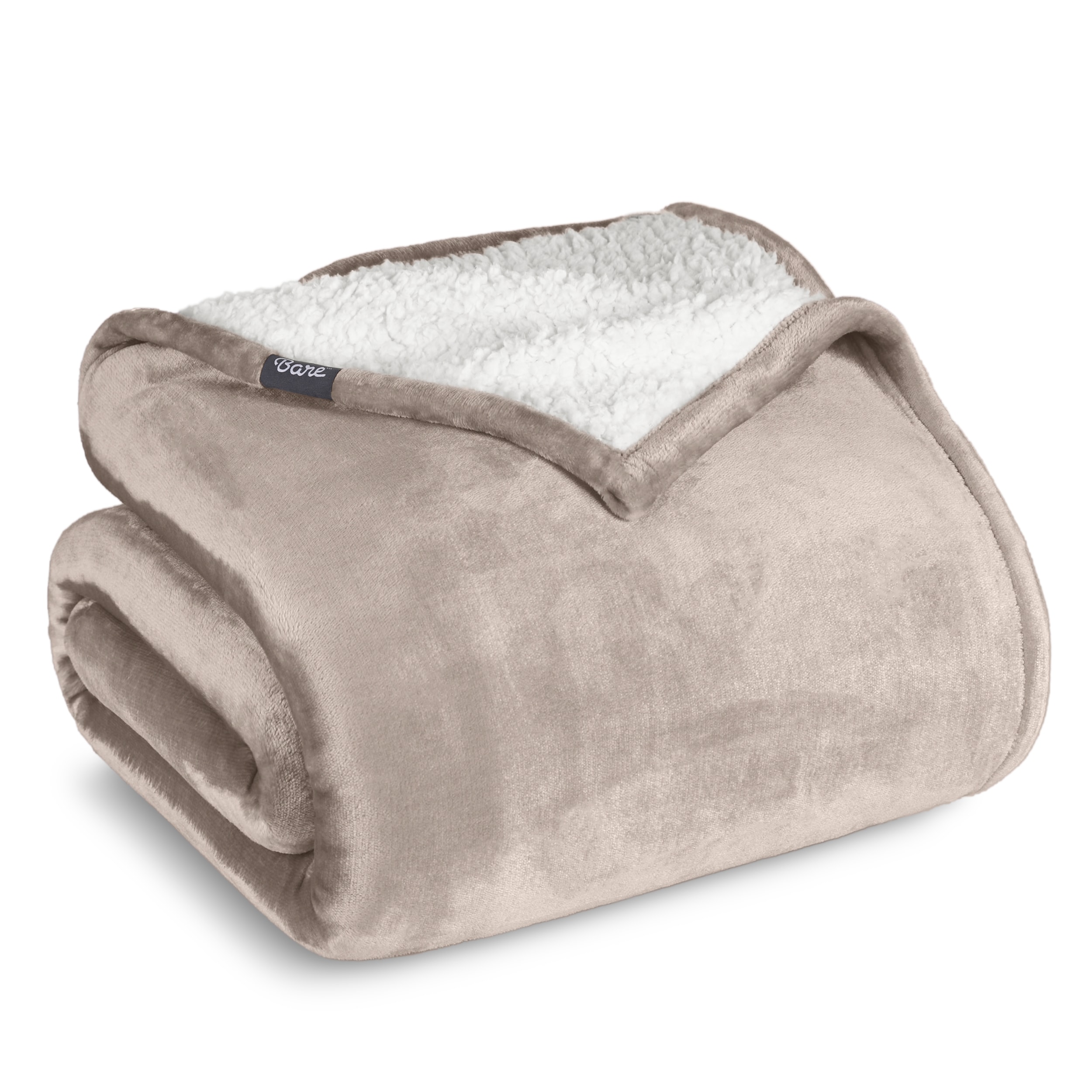 Bare Home Sherpa Fleece Blanket in the Blankets & Throws department at ...