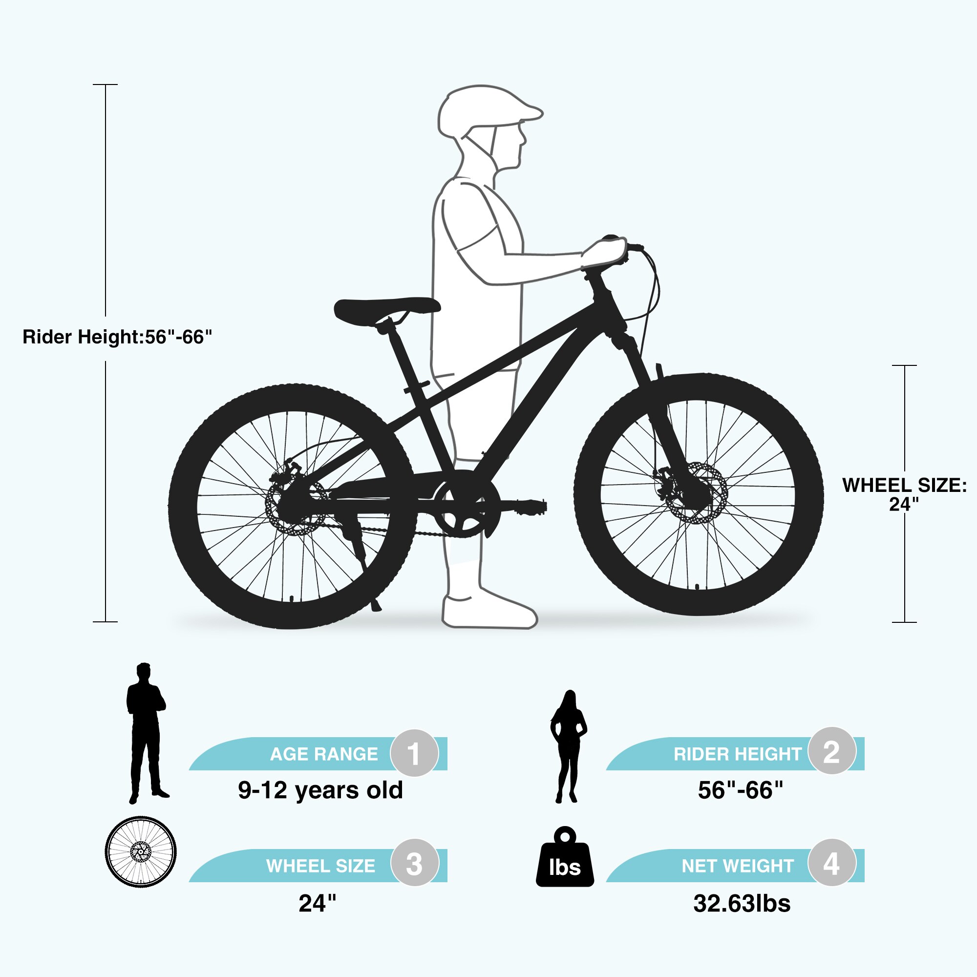 Runesay 24-in Youth Unisex Mountain Bike AA20 at Lowes.com