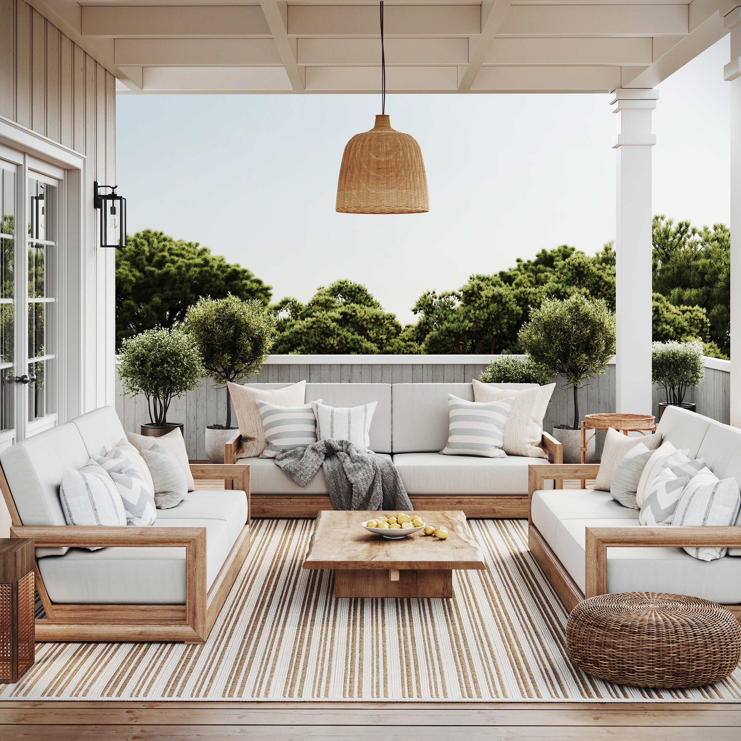 nuLOOM Frenshe Interiors Hermine Striped Indoor/Outdoor 9ft. x 12ft ...