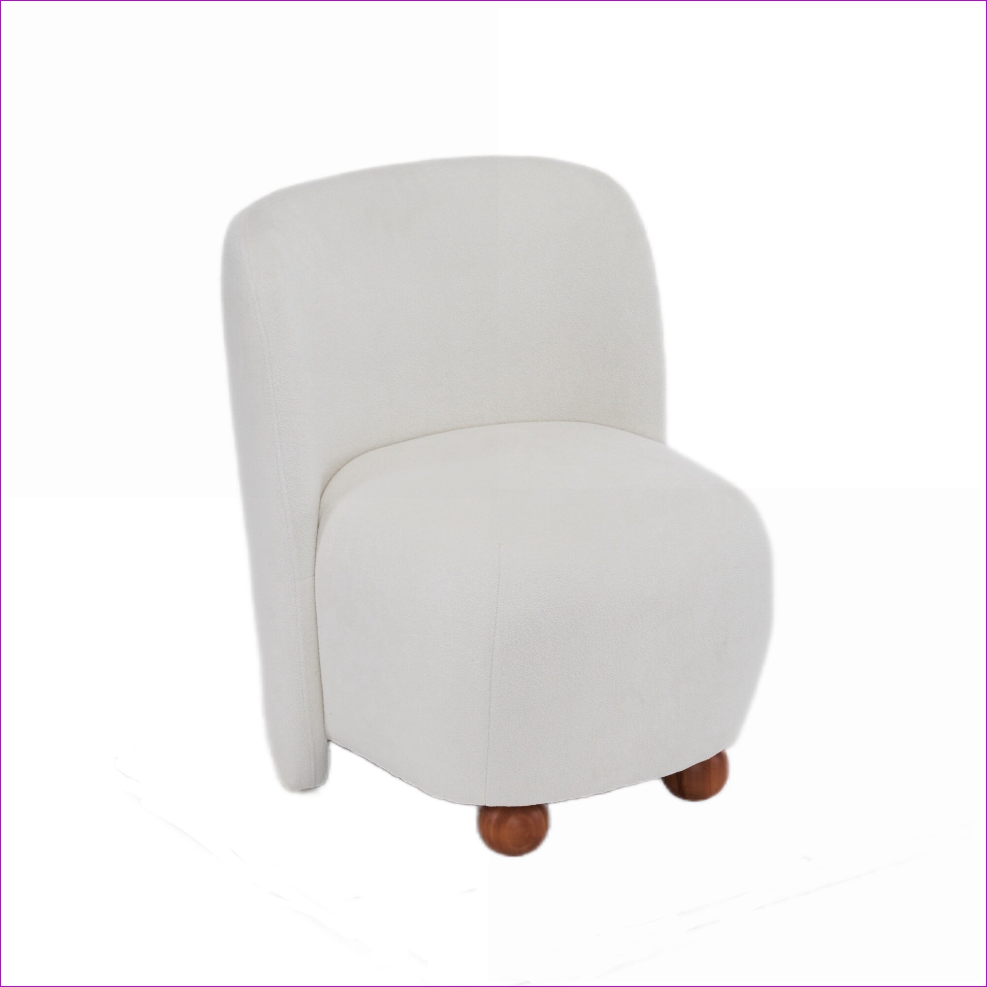 Watnature Modern Low Back Armless Upholstered Accent Chair Snow White ...