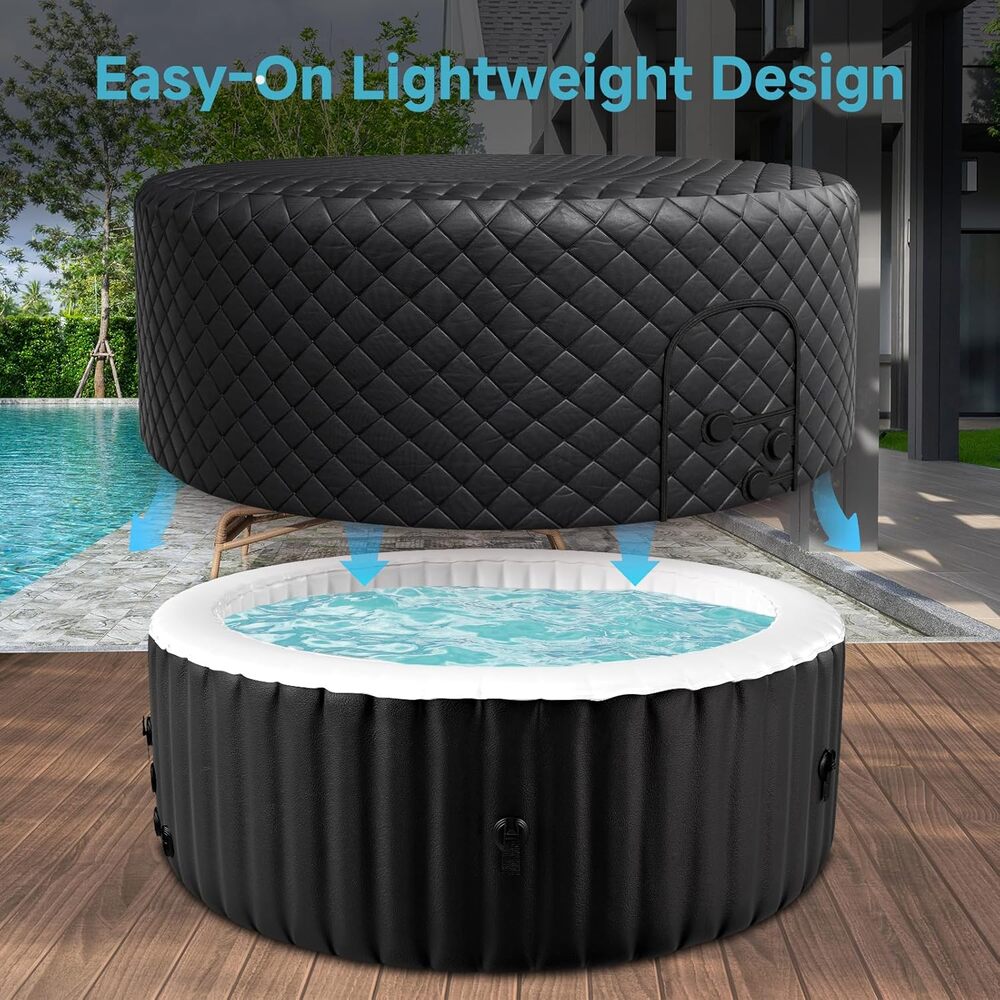 Esazn 6-ft x 6-ft 72x72 Inch Inflatable Hot Tub Thermal Cover Protector ...