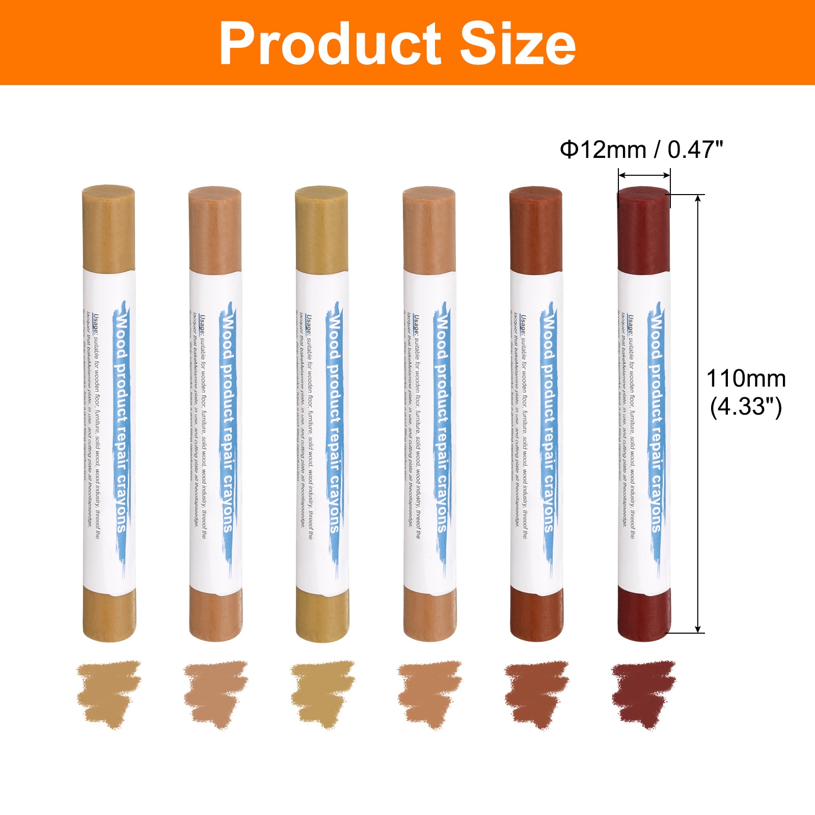 Harfington Wood Filler Sticks 6 Colors Wooden Wax Touch Up Furniture ...