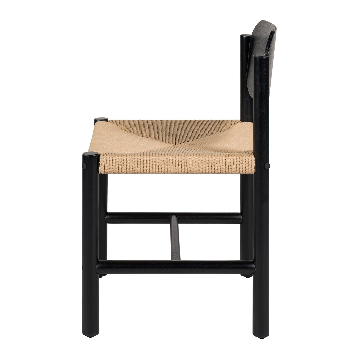 Naturefalls Set of 2 Jet Black Acacia Dining Chairs with Handwoven ...