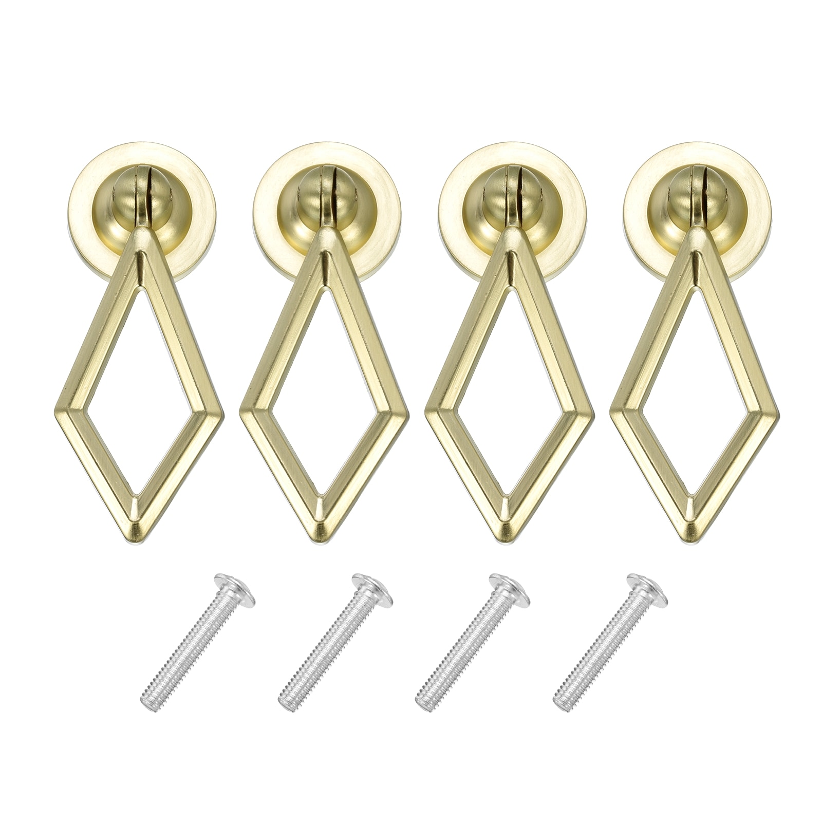 Unique Bargains 4 Sets Rhombic Ring Pulls Handles Single Hole Ring ...