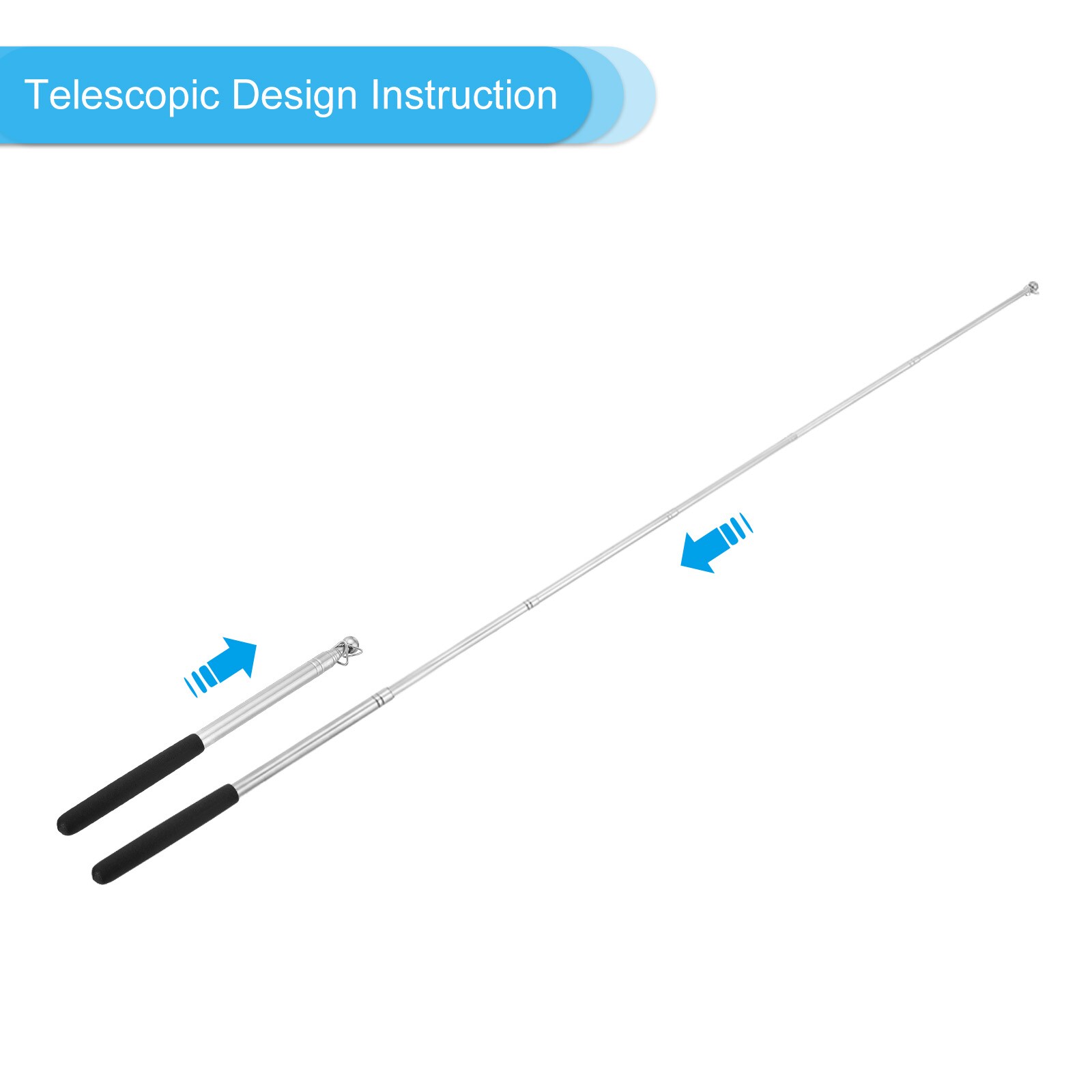 PATIKIL 1.2M/4Feet Telescopic Handheld Flagpoles 4pcs Retractable ...