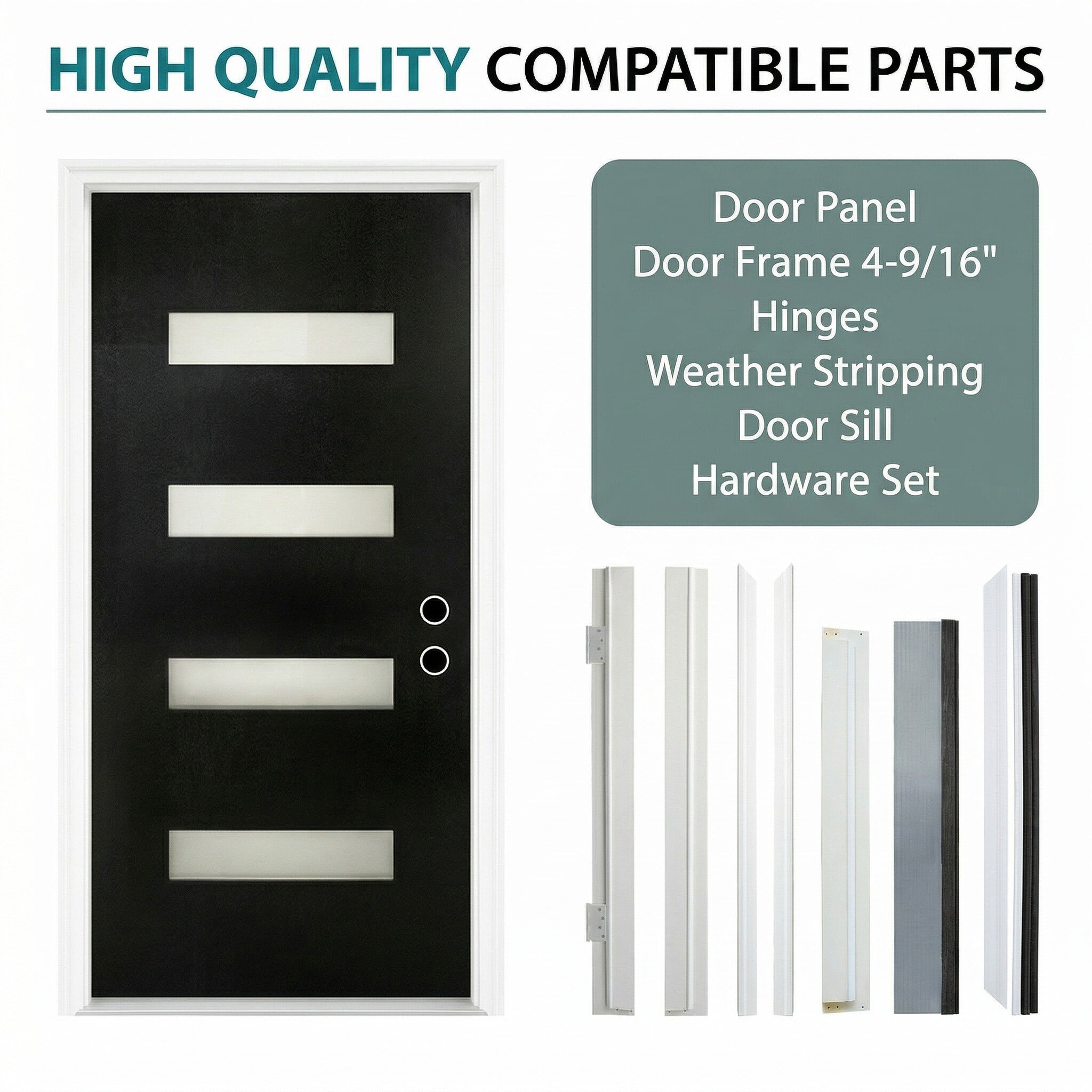 Wooakway 32 x 80 Fiberglass Entry Door with Brickmould Frosted Glass ...