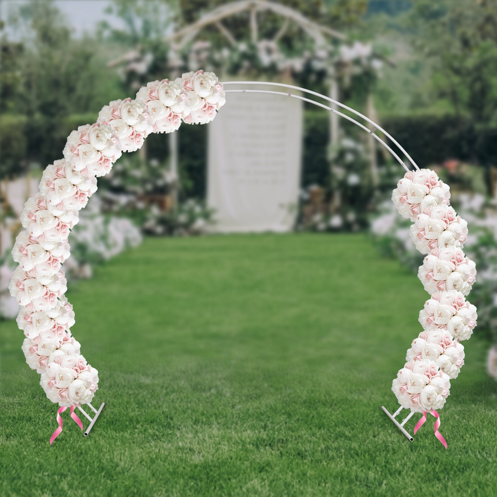 CNCEST 8.85-ft W x 7.54-ft H Strip-shaped Base Garden Arbor in the ...