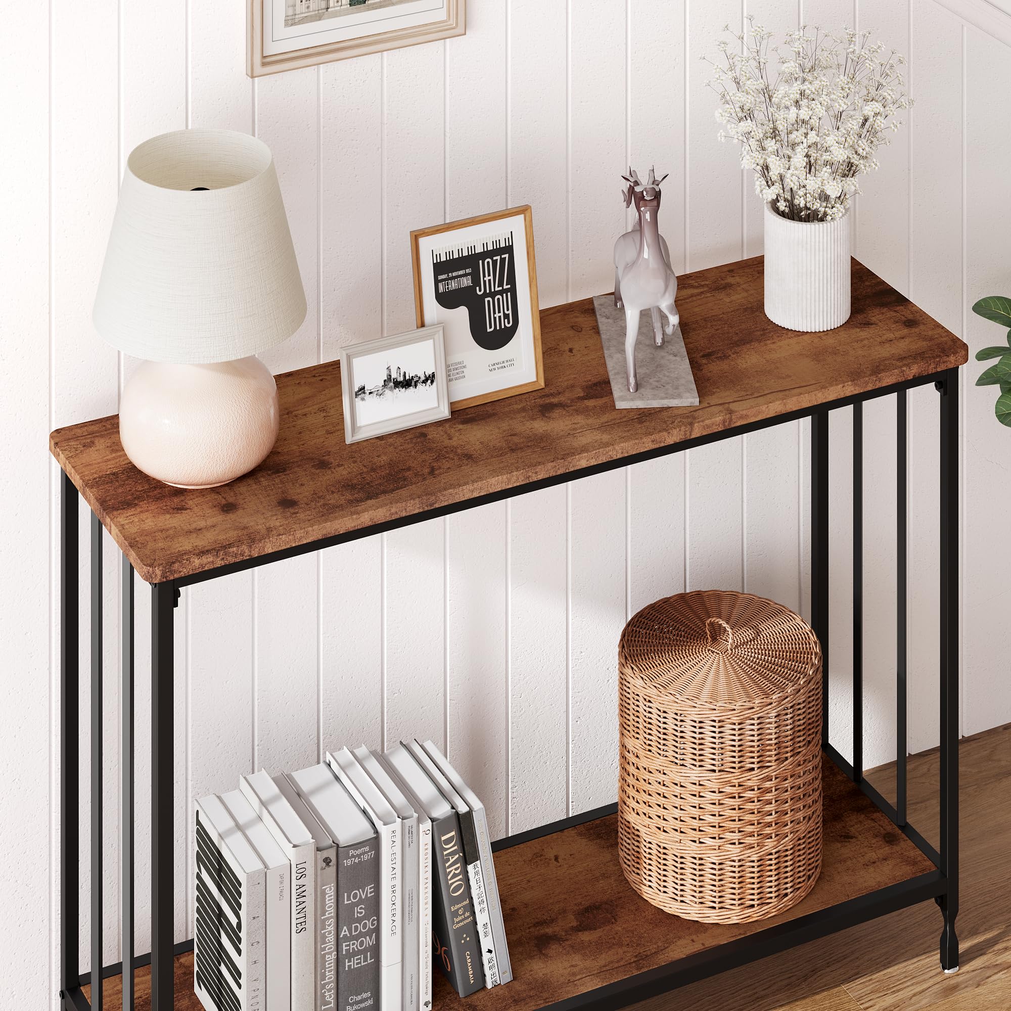 Garvee 2 Tier Narrow Sofa Table Small Entryway Table / Behind Couch ...