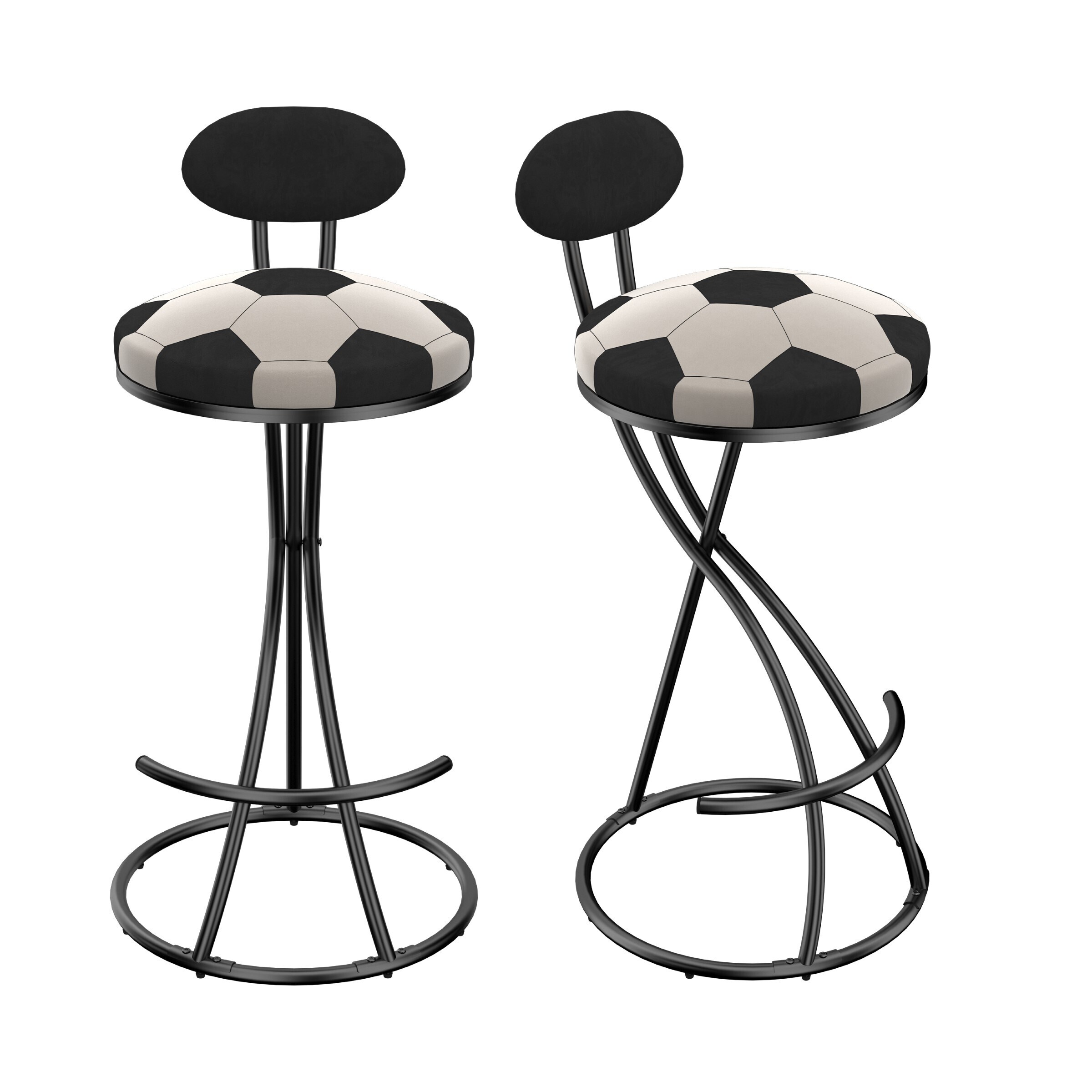 KTMBDW Barstools Set of 2 - Velvet Upholstered Counter Bar Stools with ...