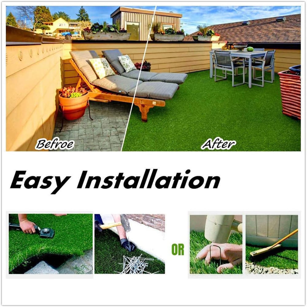 LITA 3-ft x 10-ft Artificial Grass Turf Fake Grass Indoor Outdoor Rug ...