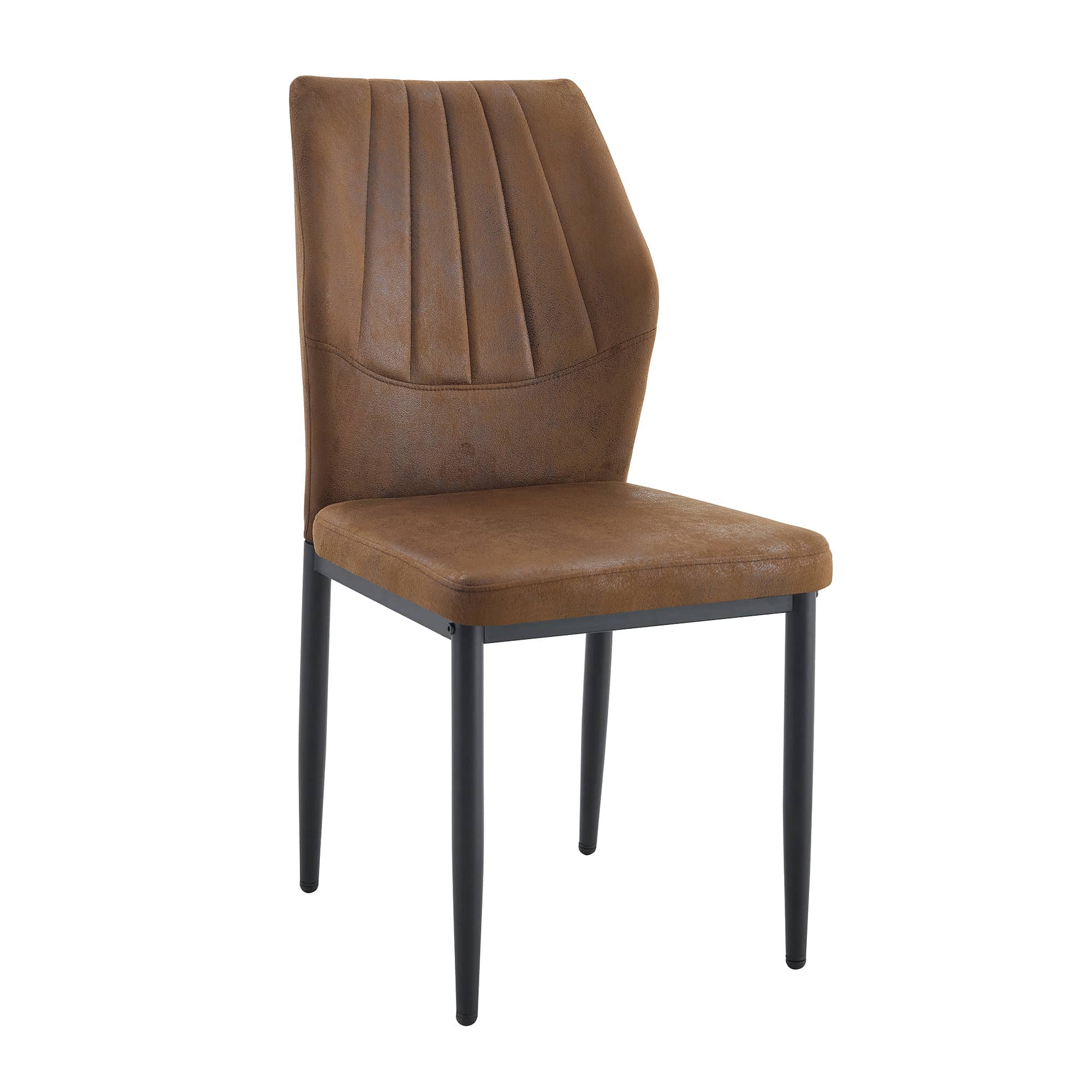 Vynxaria Brown Black Shell Pattern Tech Fabric Dining Chair Set of 6 ...