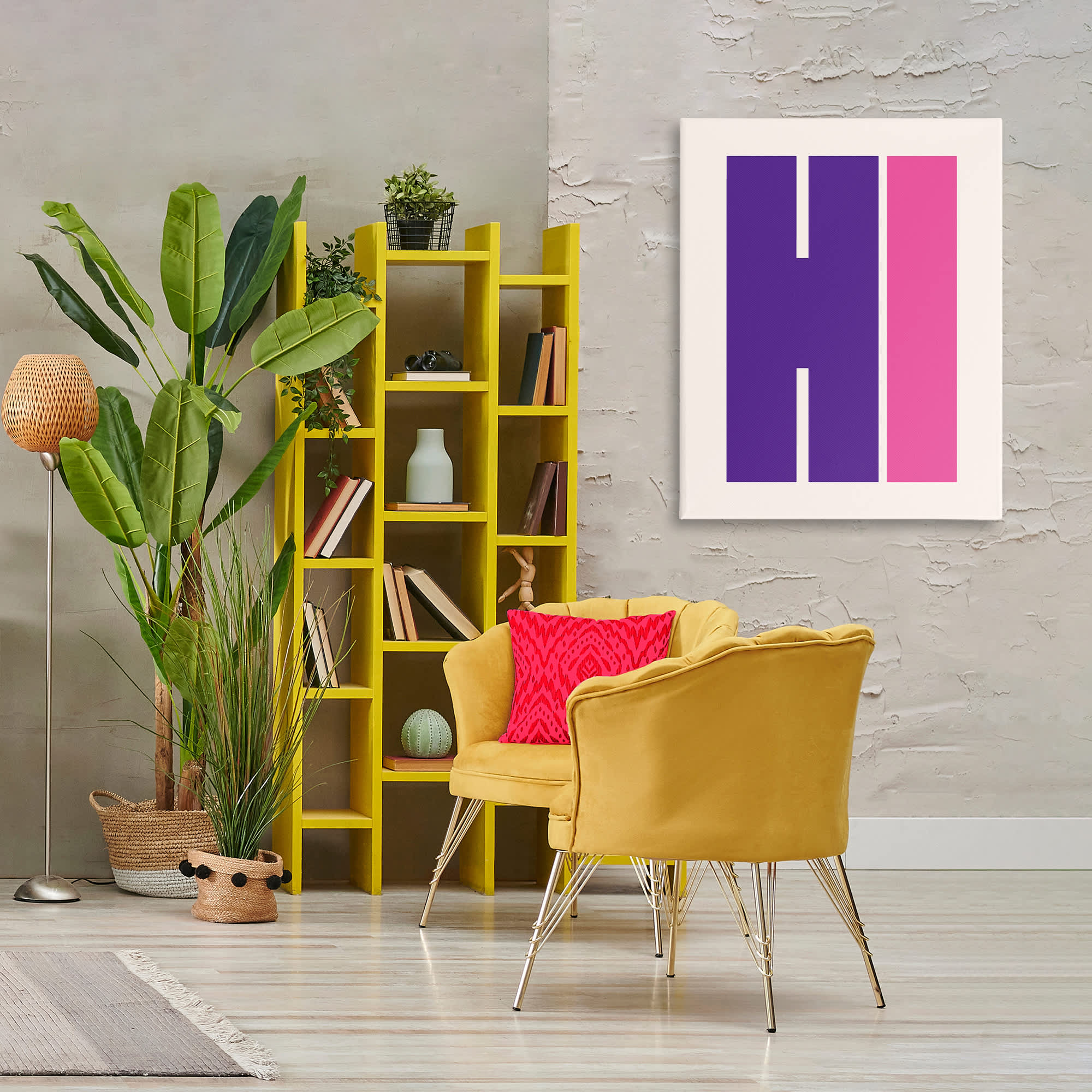 Stupell Industries Hi Contemporary Typography Canvas Wall Art By House ...