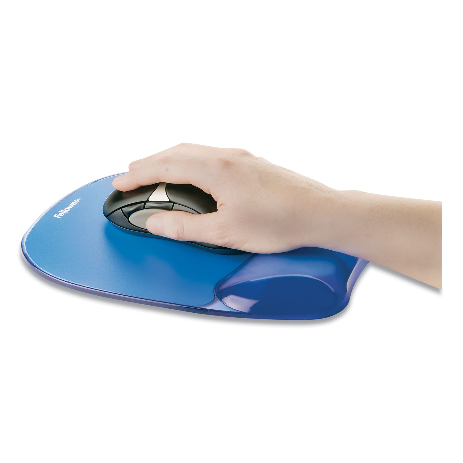 Fellowes Gel Crystals Mouse Pad with Wrist Rest 7.87 x 9.18 Blue in the ...