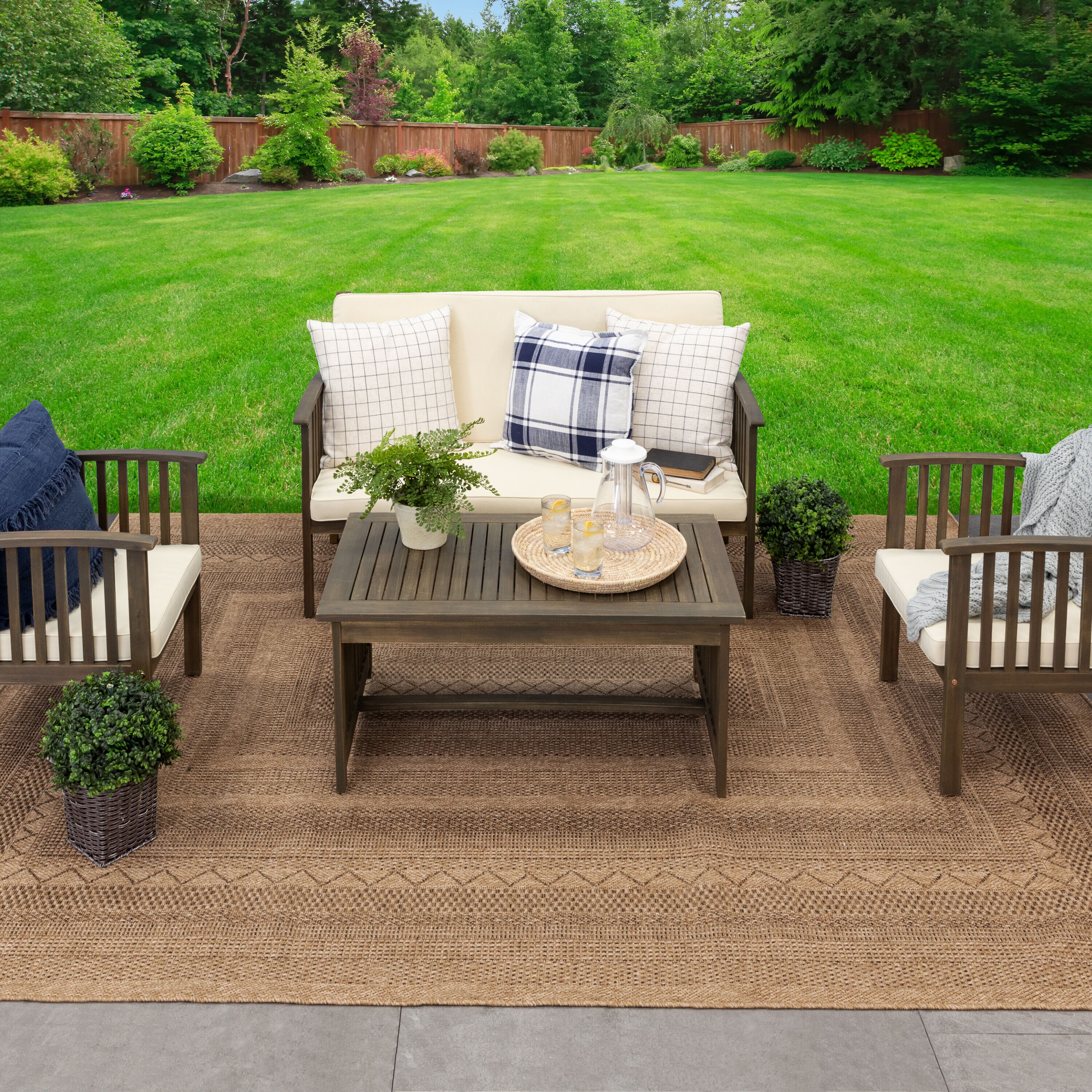allen + roth with STAINMASTER Jute-Style Woven 7 x 10 (ft) Loomed ...