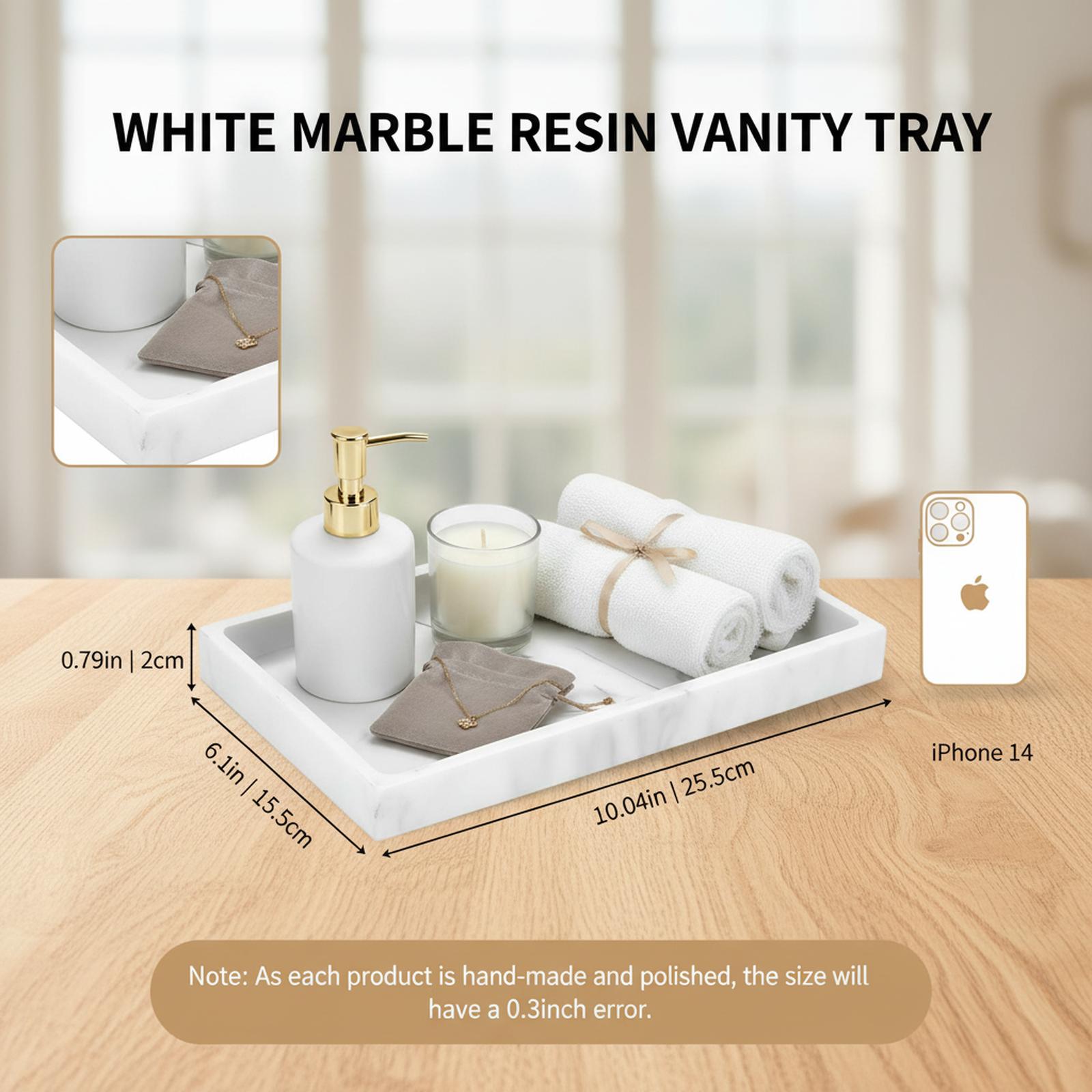 Baginizer Bathroom Vanity Tray Resin Multi Purpose Organizer Sturdy ...