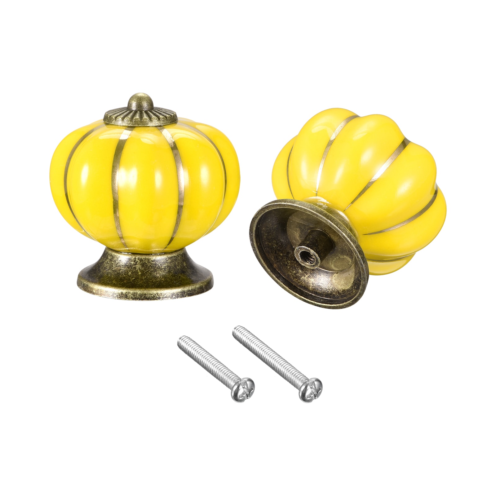 Unique Bargains Ceramic Drawer Knobs 40x40mm Pumpkin Shape Vintage ...