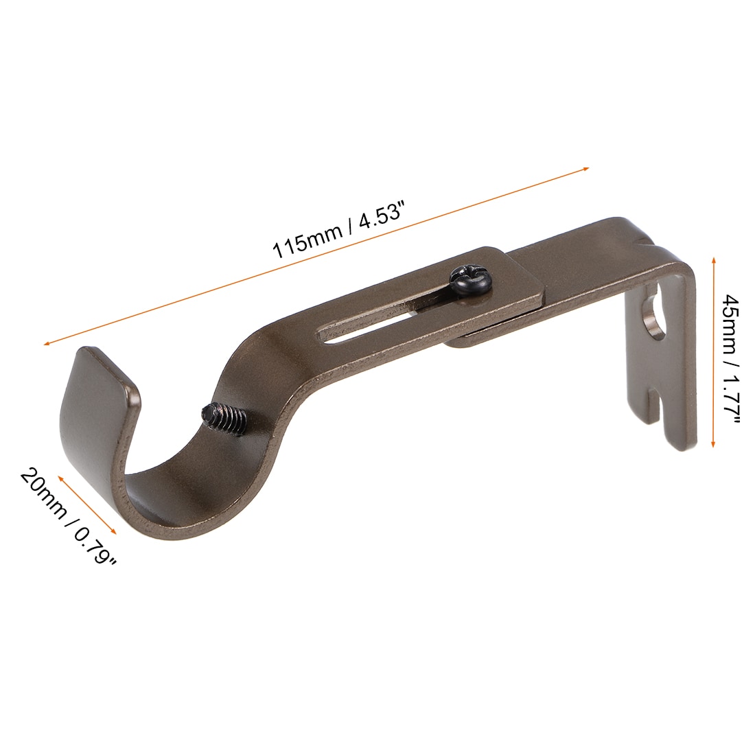 Unique Bargains Curtain Rod Bracket Iron Single Holder Support for 26mm ...