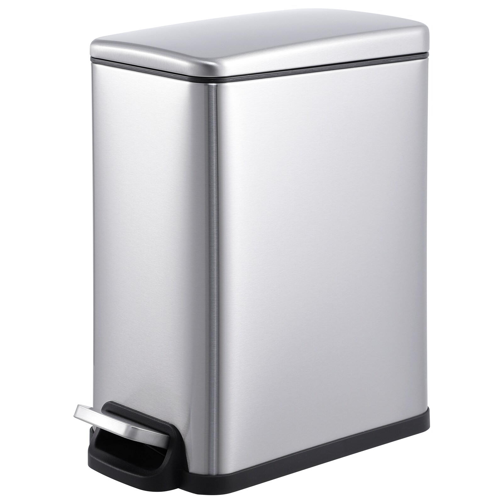 Garvee 2.6 gal Slim Trash Can Stainless Steel Step Garbage Can with ...