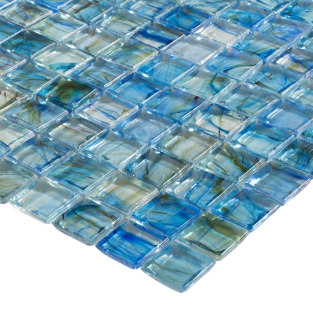 Elida Ceramica Lagoon Blue 12 In X 12 In Glossy Glass Uniform Squares Wall Tile 095 Sq Ft